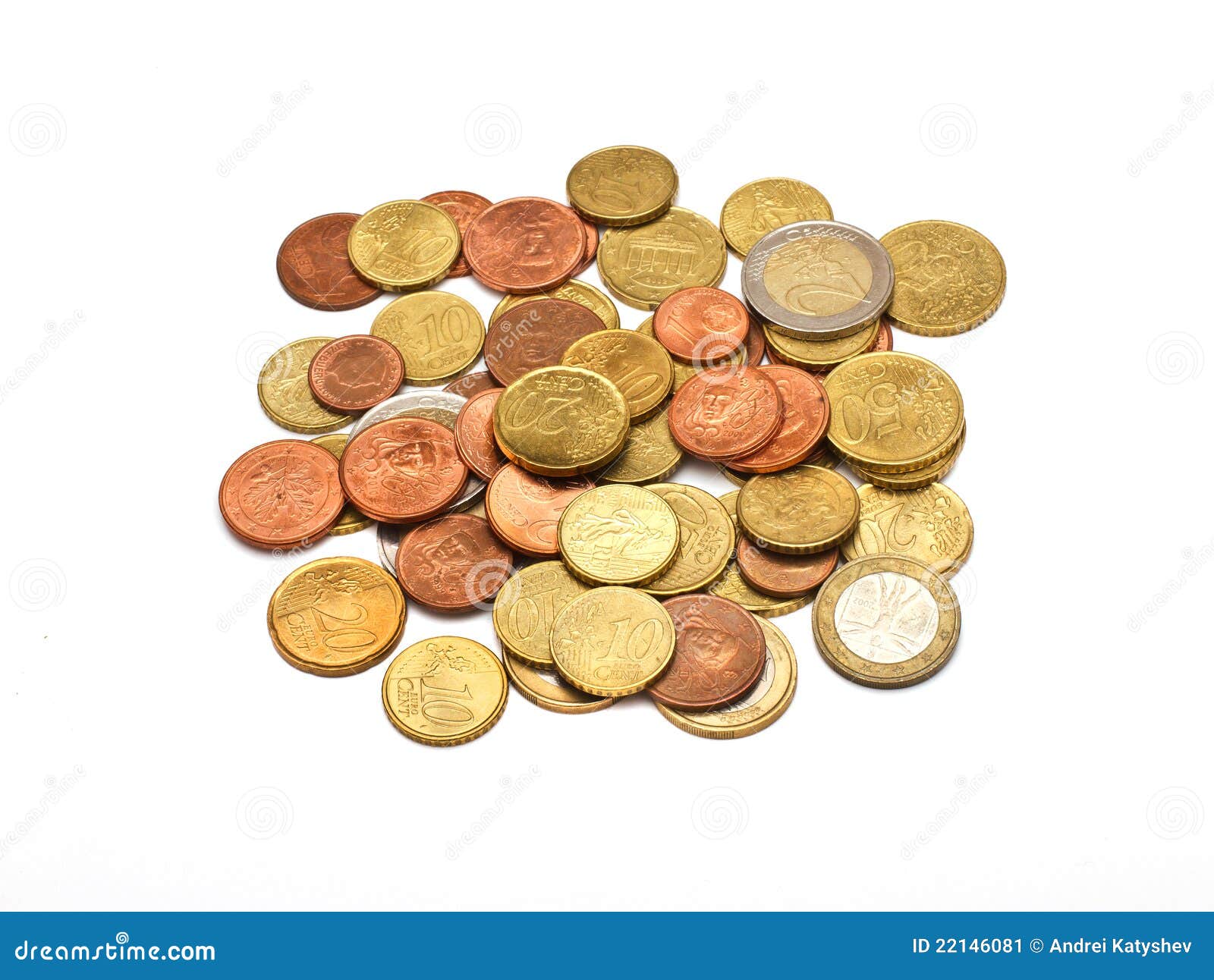 A few euros coins stock image. Image of cash, business - 22146081