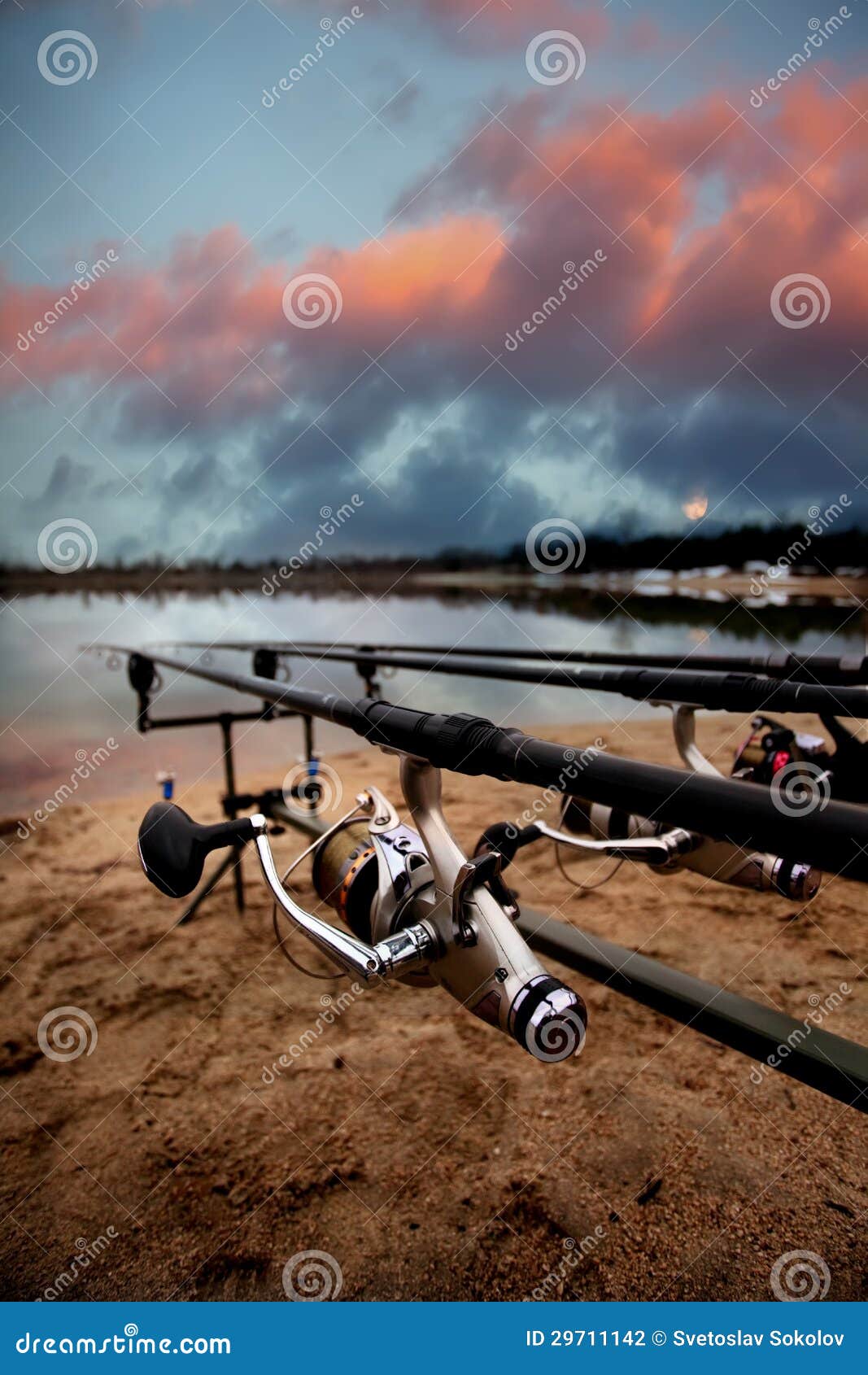 Fishing stock photo. Image of river, sunset, light, hoby - 29711142