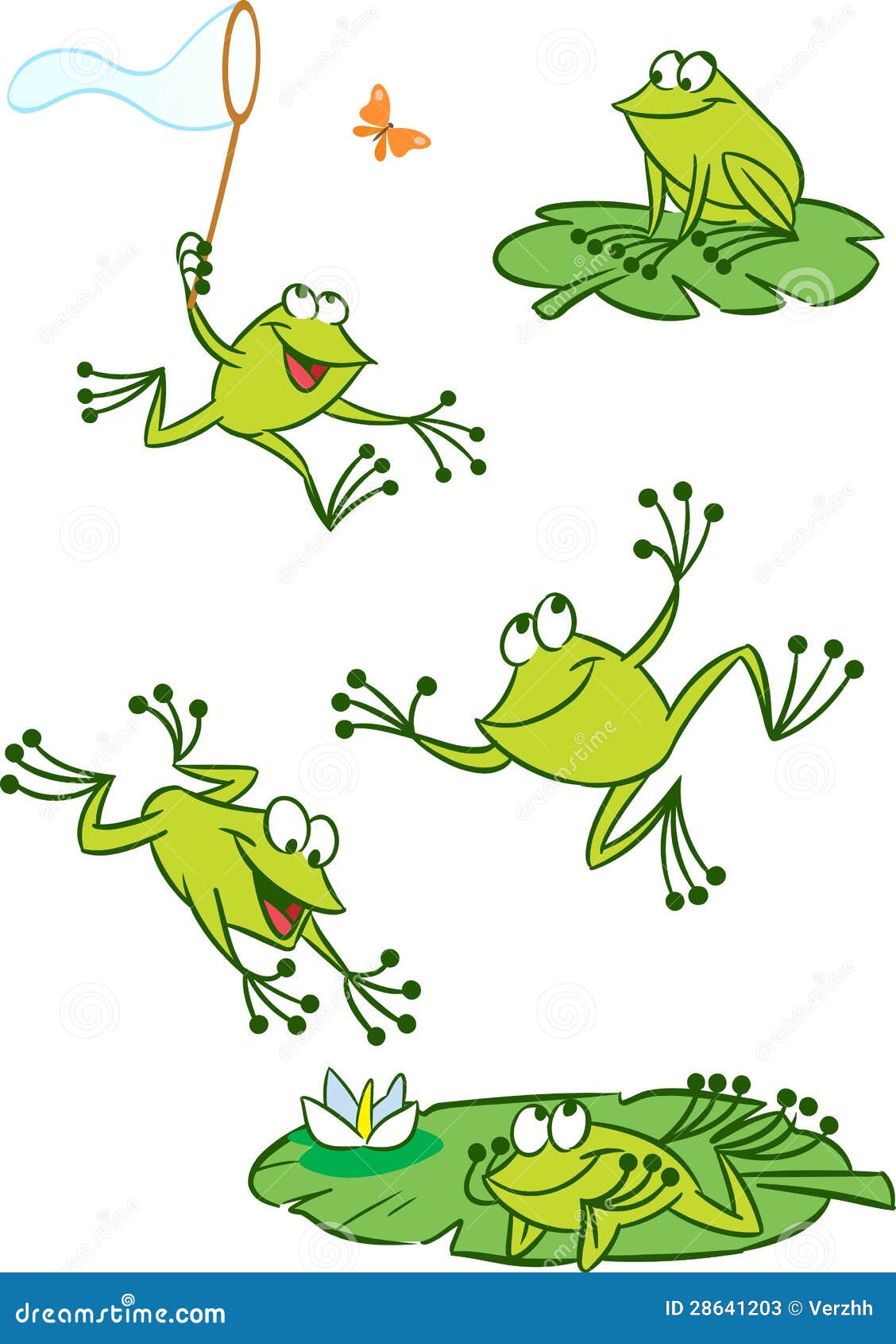 Few green frogs stock vector. Illustration of frog, character - 28641203