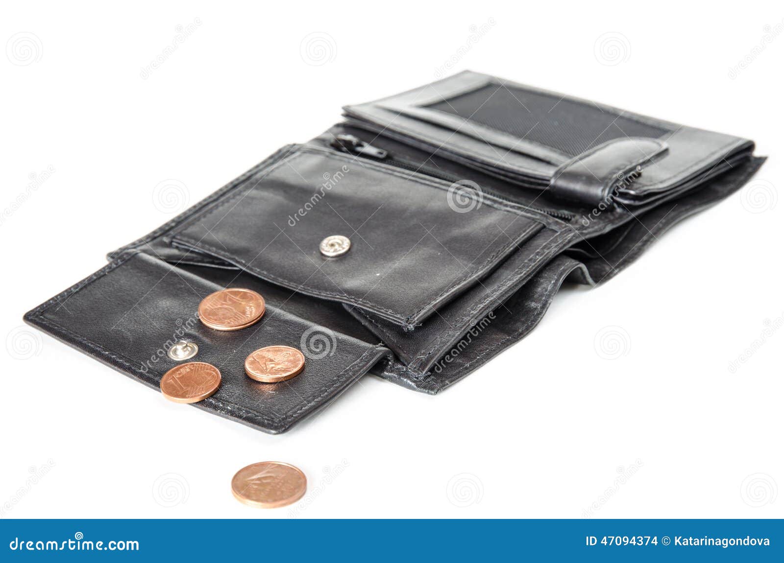Few money in wallet stock photo. Image of currency, cent - 47094374