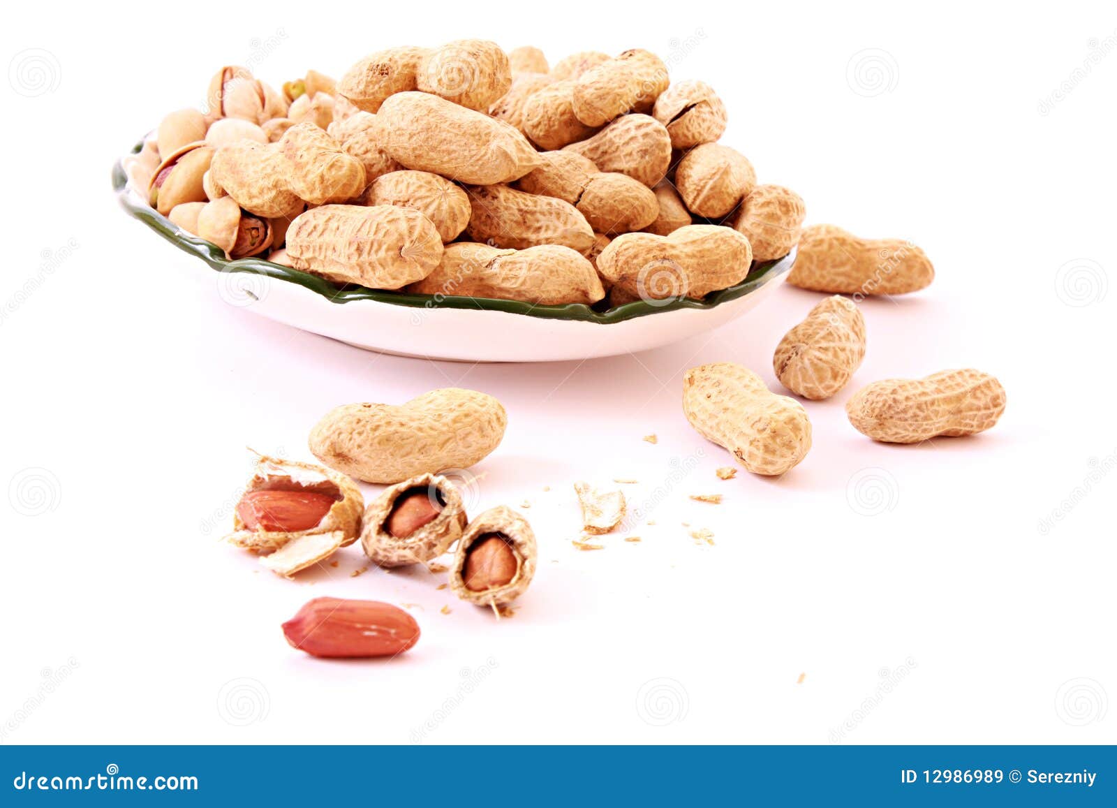 Few Peanuts and Dish Isolated Stock Image - Image of dried, healthy ...