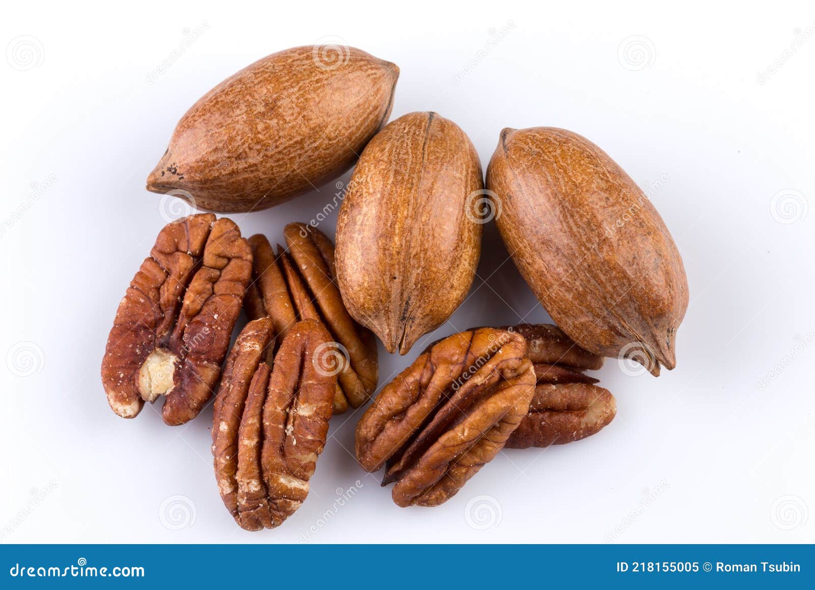 Few Pecan Nuts Isolated on White Stock Image - Image of object, kernel ...