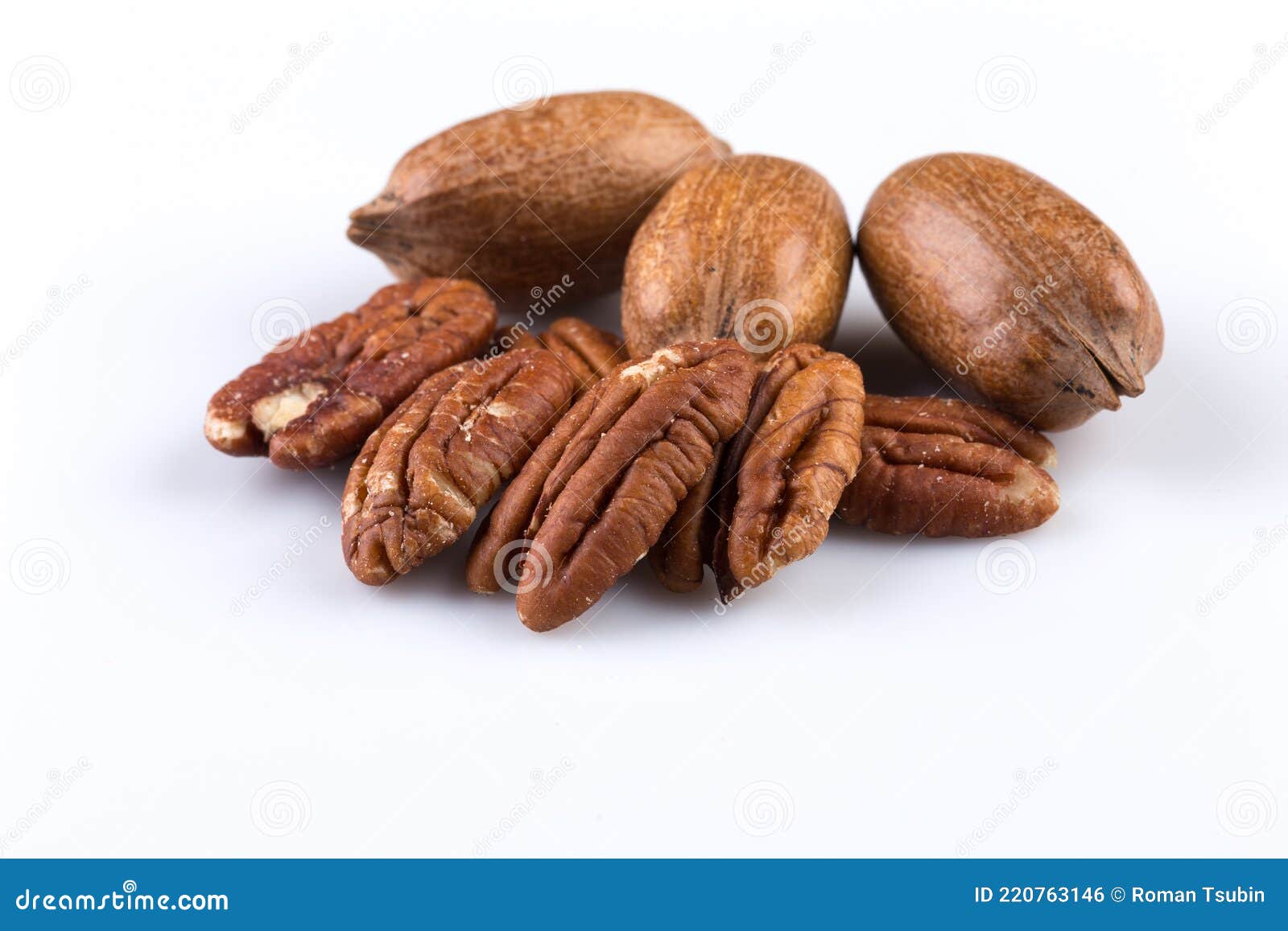 Few Pecan Nuts Isolated on White Stock Photo - Image of protein, seed ...