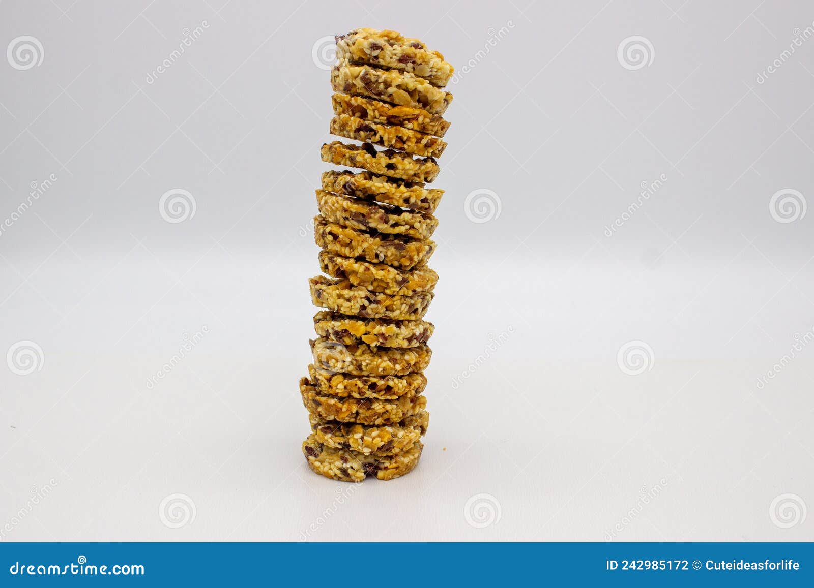 Few Pieces of Multigrain Cookies on White Background Stock Photo ...