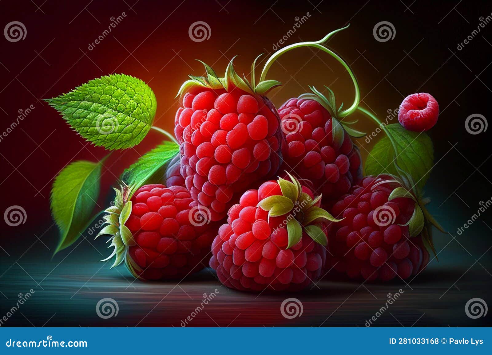 Few Raspberry Berries. AI Generated Stock Illustration - Illustration ...