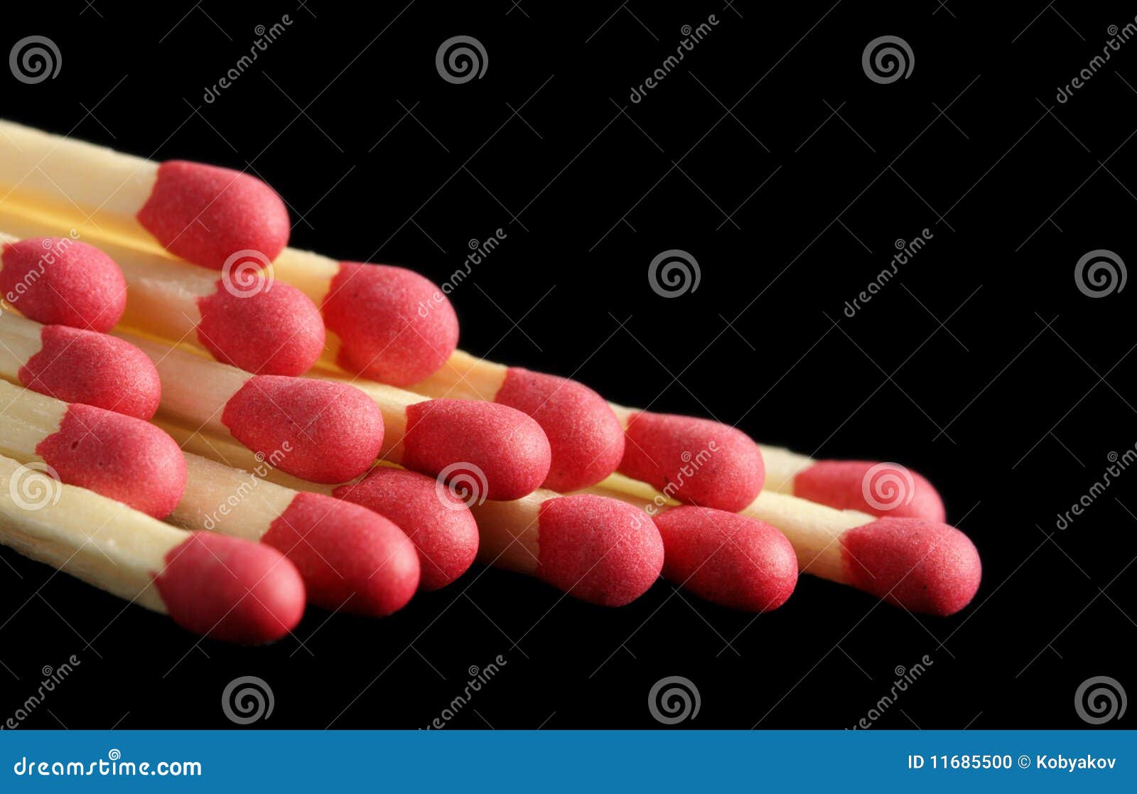 Few Red Matchsticks on Black Background Stock Photo - Image of burn ...