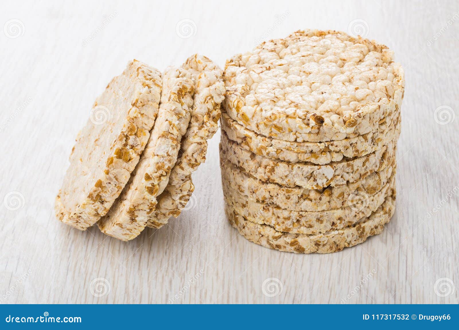 Few Round Crispbread in Stack on Table Stock Photo - Image of bread ...