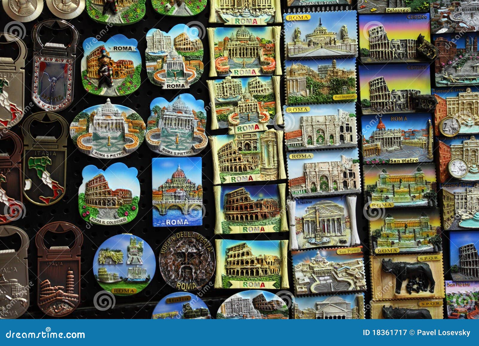 Few Rows Of Magnet Souvenirs From Rome Royalty Free Stock Photography ...