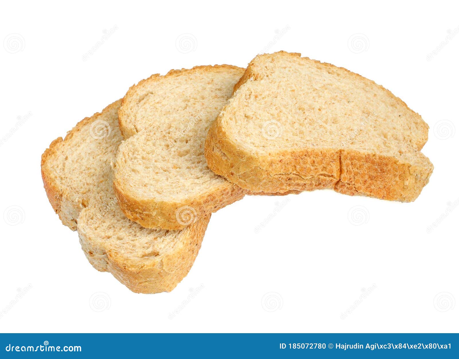 Few Slices of Bread Isolated on White Background. Stock Photo - Image ...