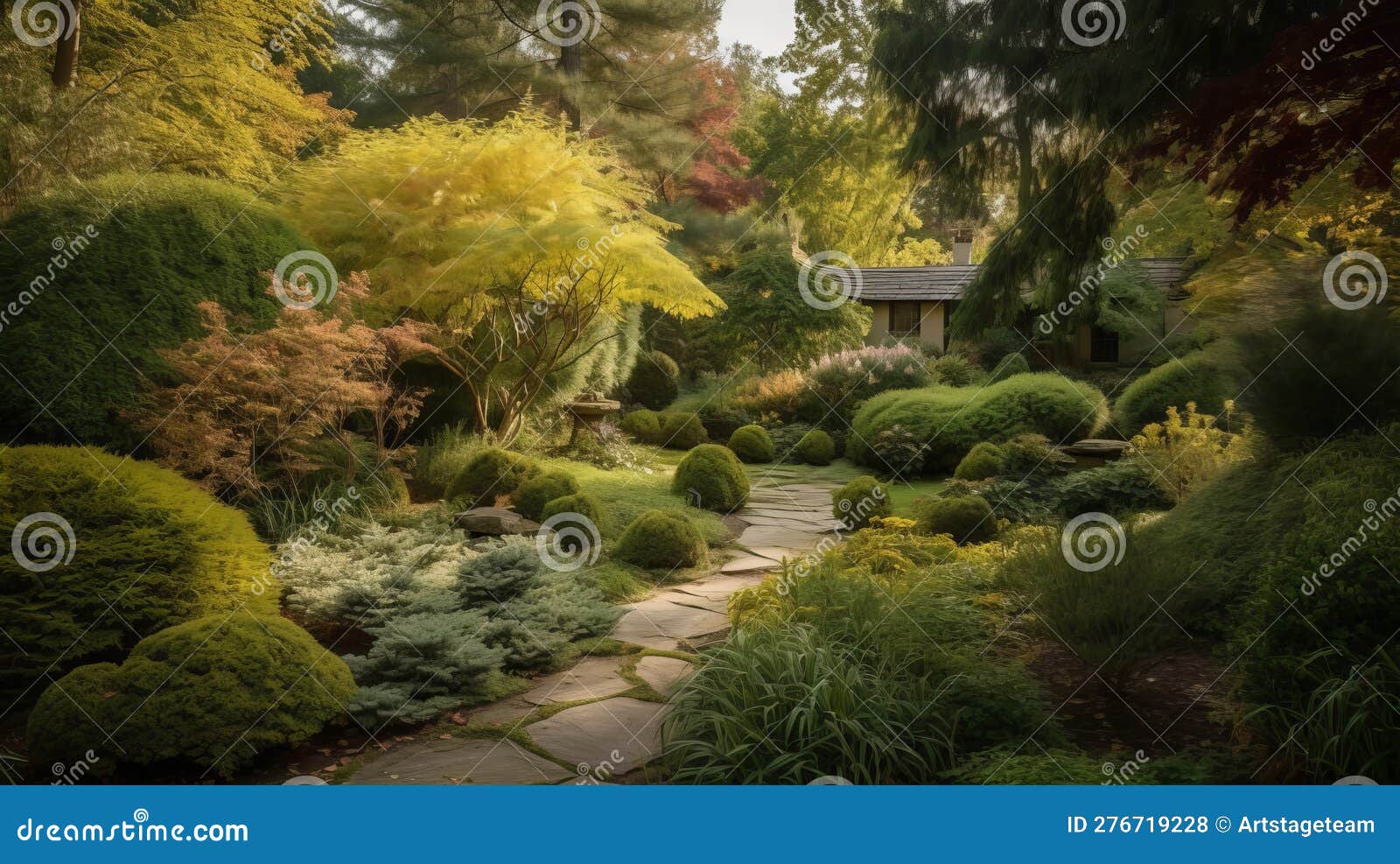 A Few Tall-stemmed Green Trees Planted in a Geometric Pattern of Raised ...