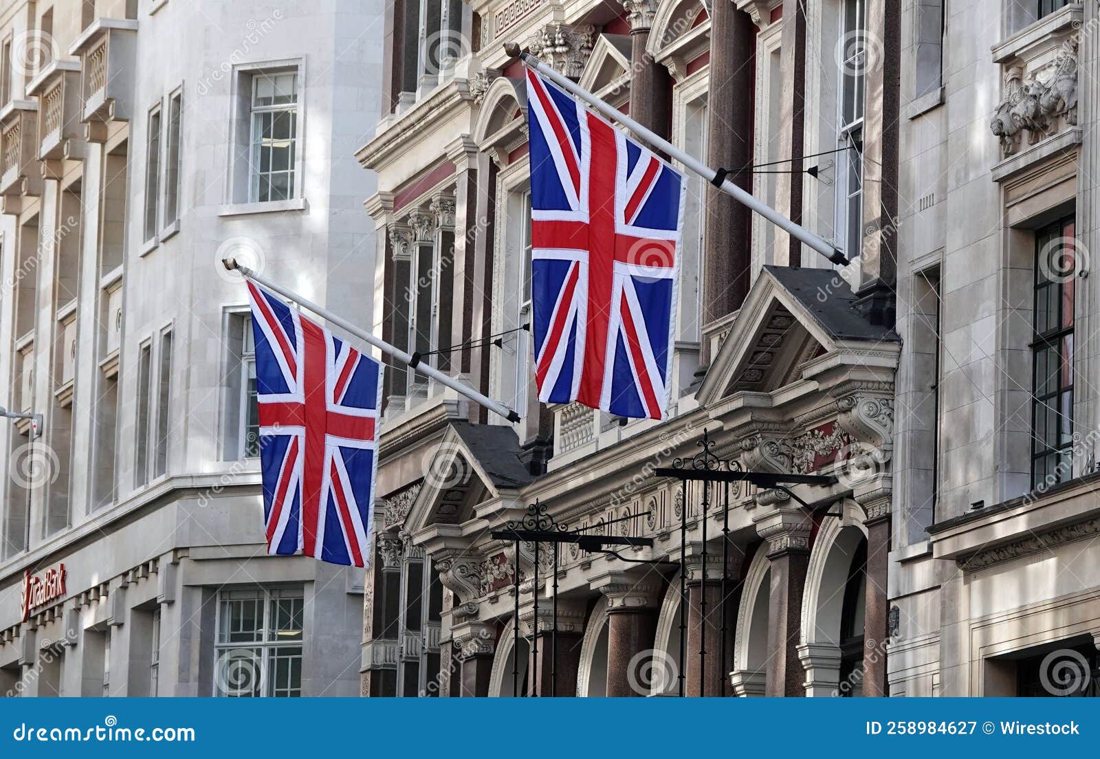 Few Union Jack Flags Hanging on a Building in Cornhill Editorial ...