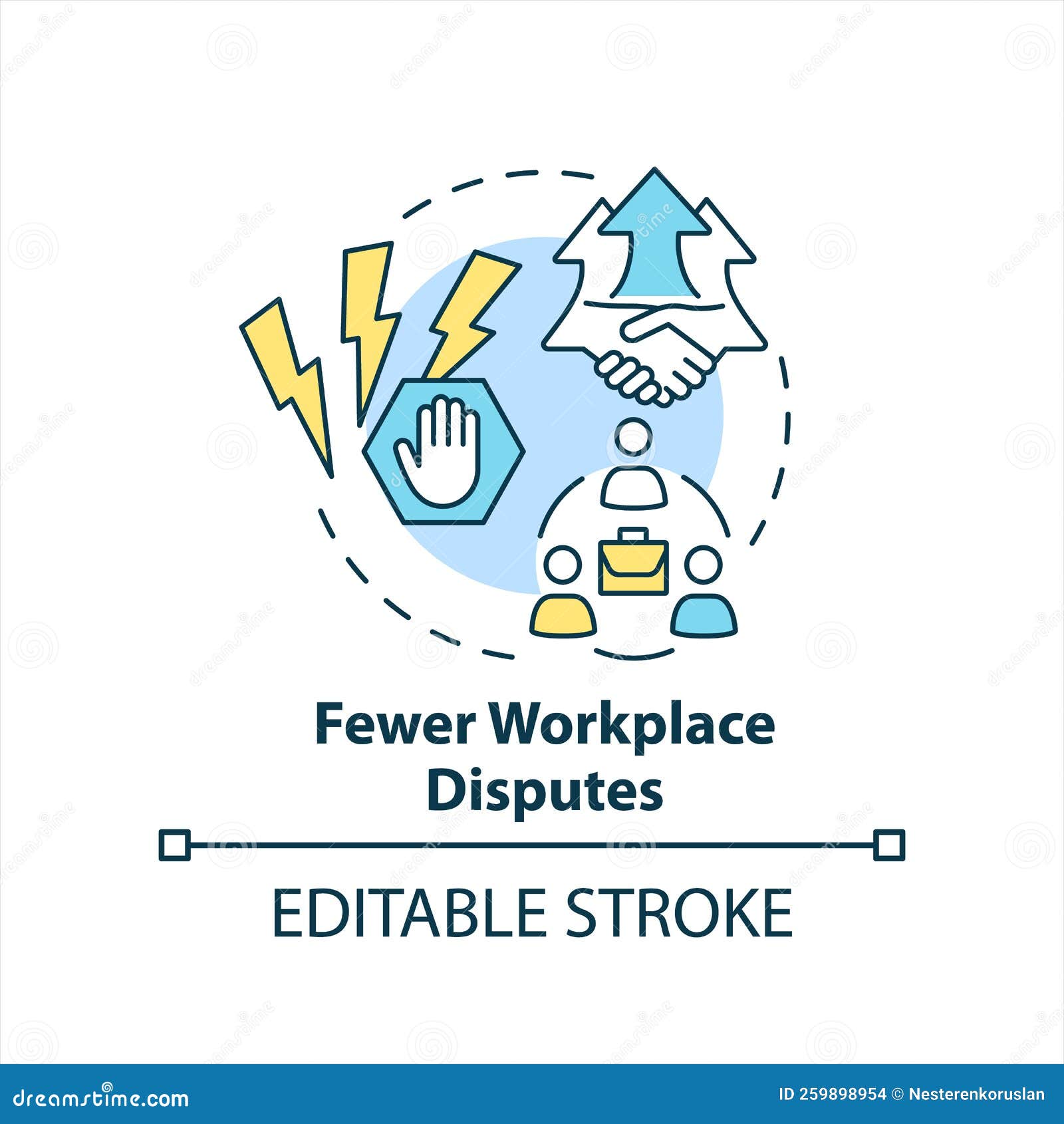 Fewer Workplace Disputes Concept Icon Stock Vector - Illustration of ...