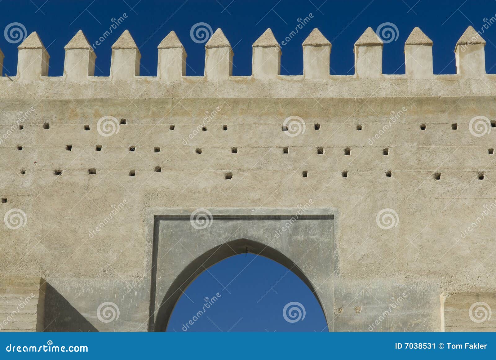 Fez City Wall stock image. Image of traditional, architecture - 7038531