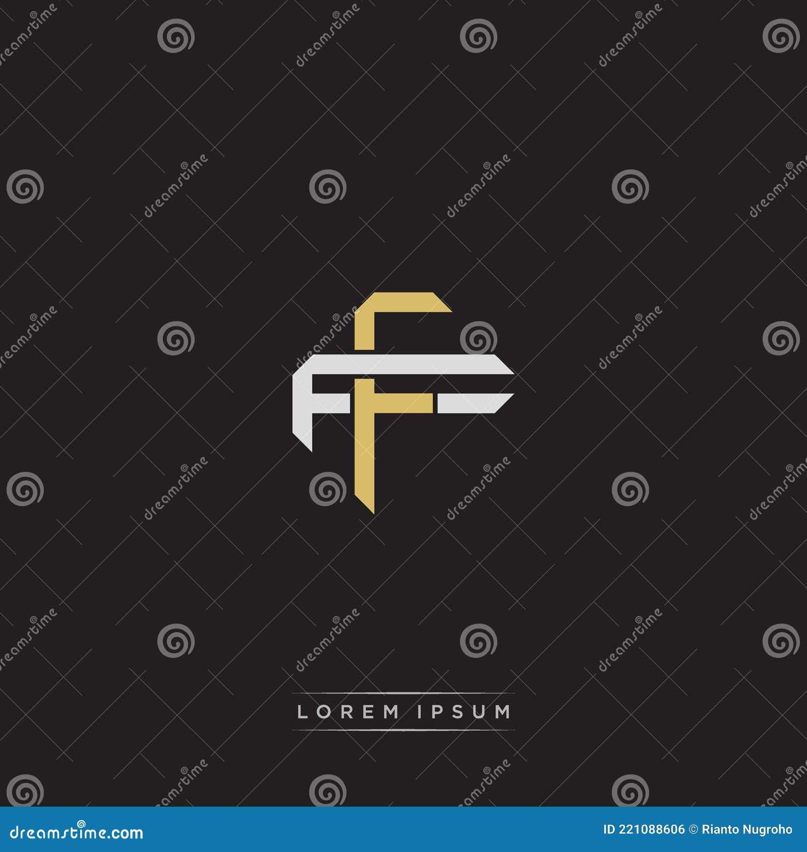 FF Initial Letter Overlapping Interlock Logo Monogram Line Art Style ...