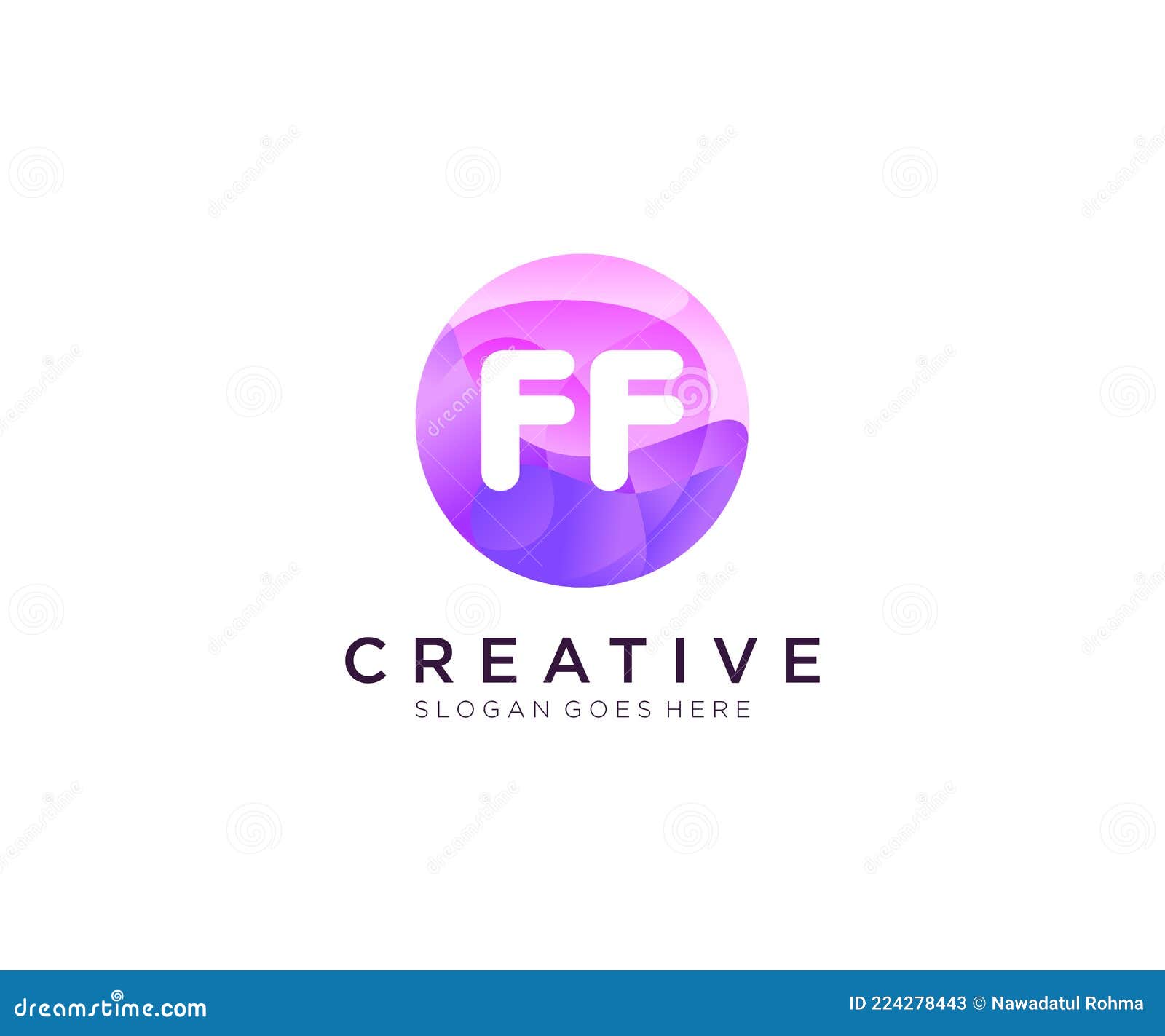 FF Initial Logo with Colorful Circle Template Vector Stock Vector ...