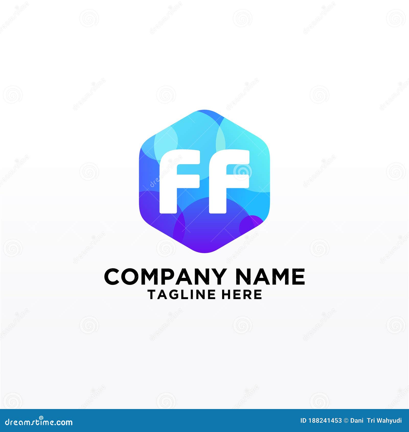 FF Initial Logo with Colorful Circle Template Vector Stock Vector ...