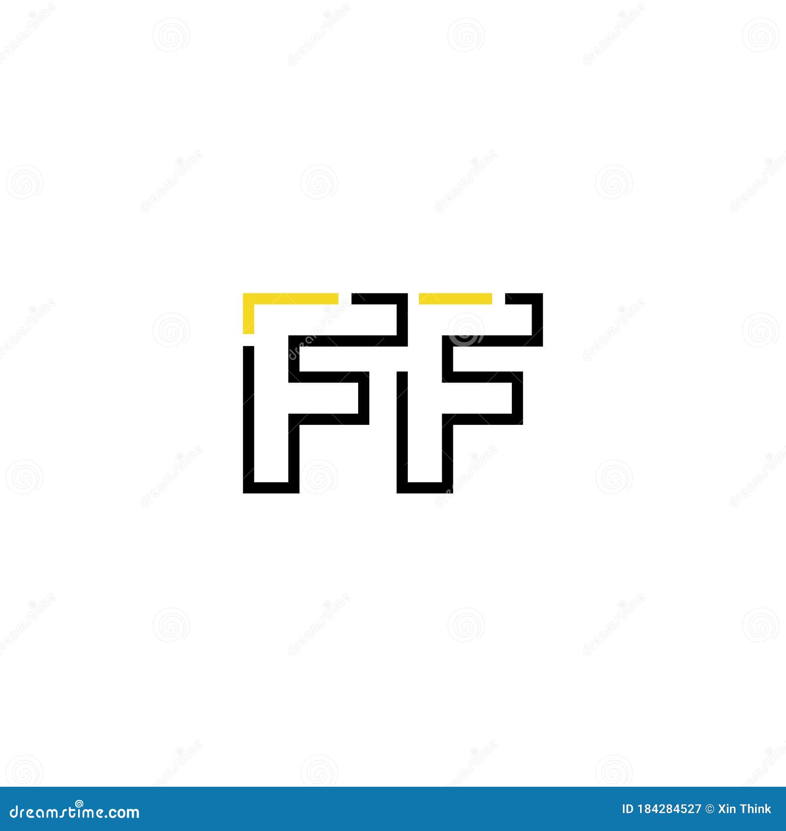 FF Letter Logo Icon Design Template Elements Stock Vector ...