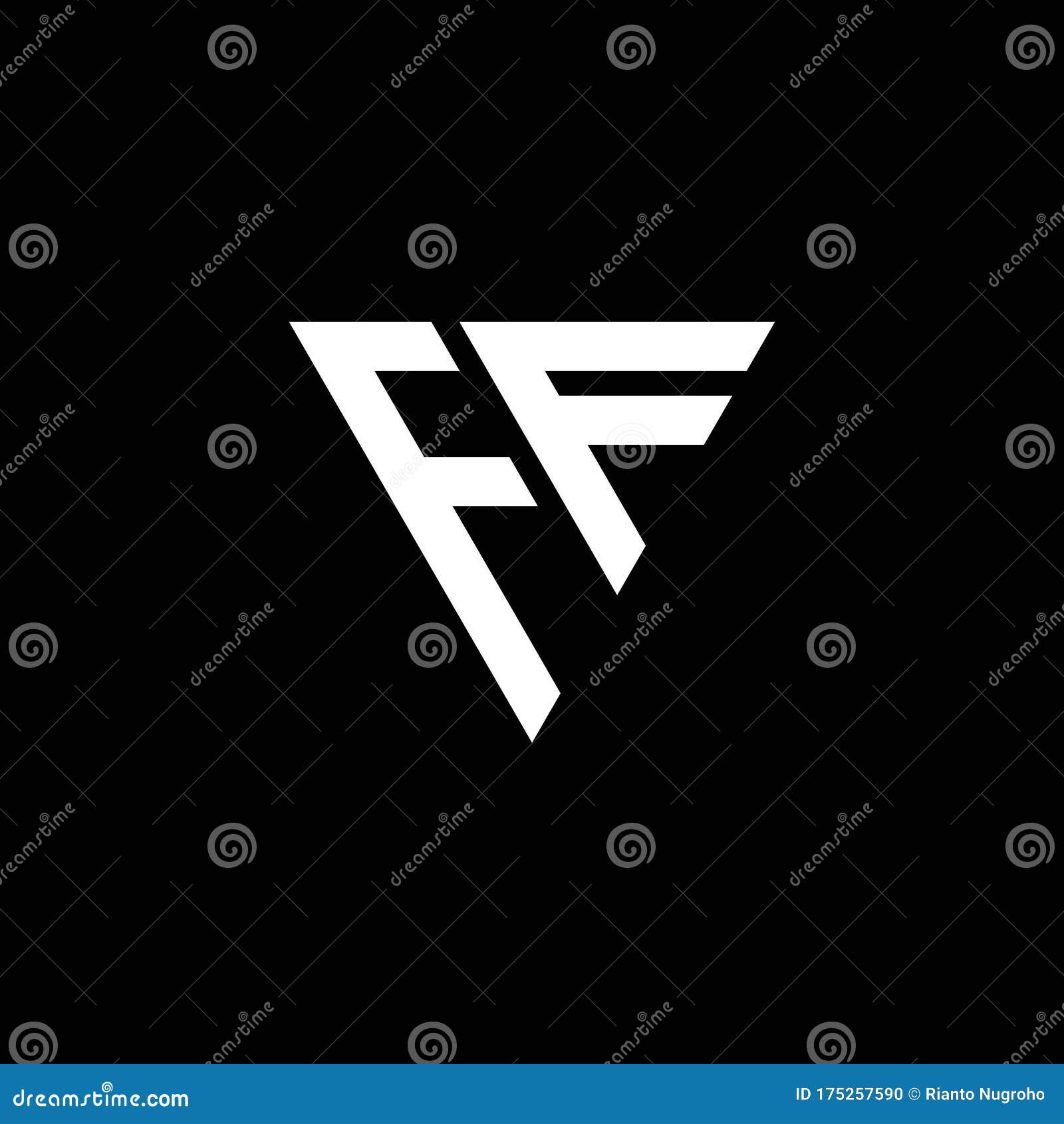 FF Logo Letter Monogram with Triangle Shape Design Template Stock ...