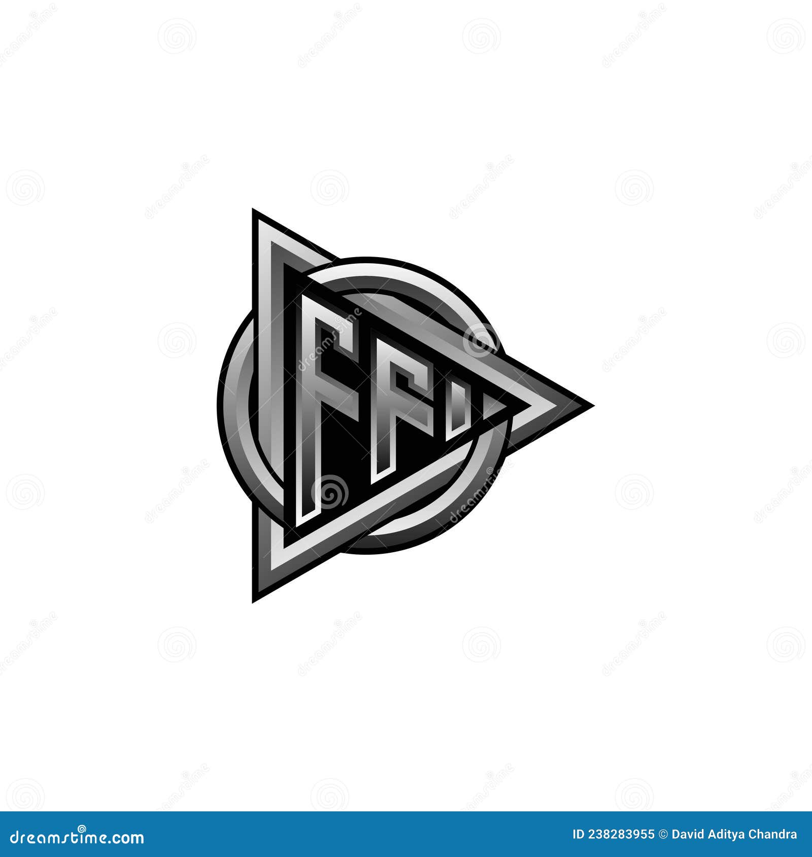 FF Logo Letter Triangle and Circle Rounded Stock Vector - Illustration ...