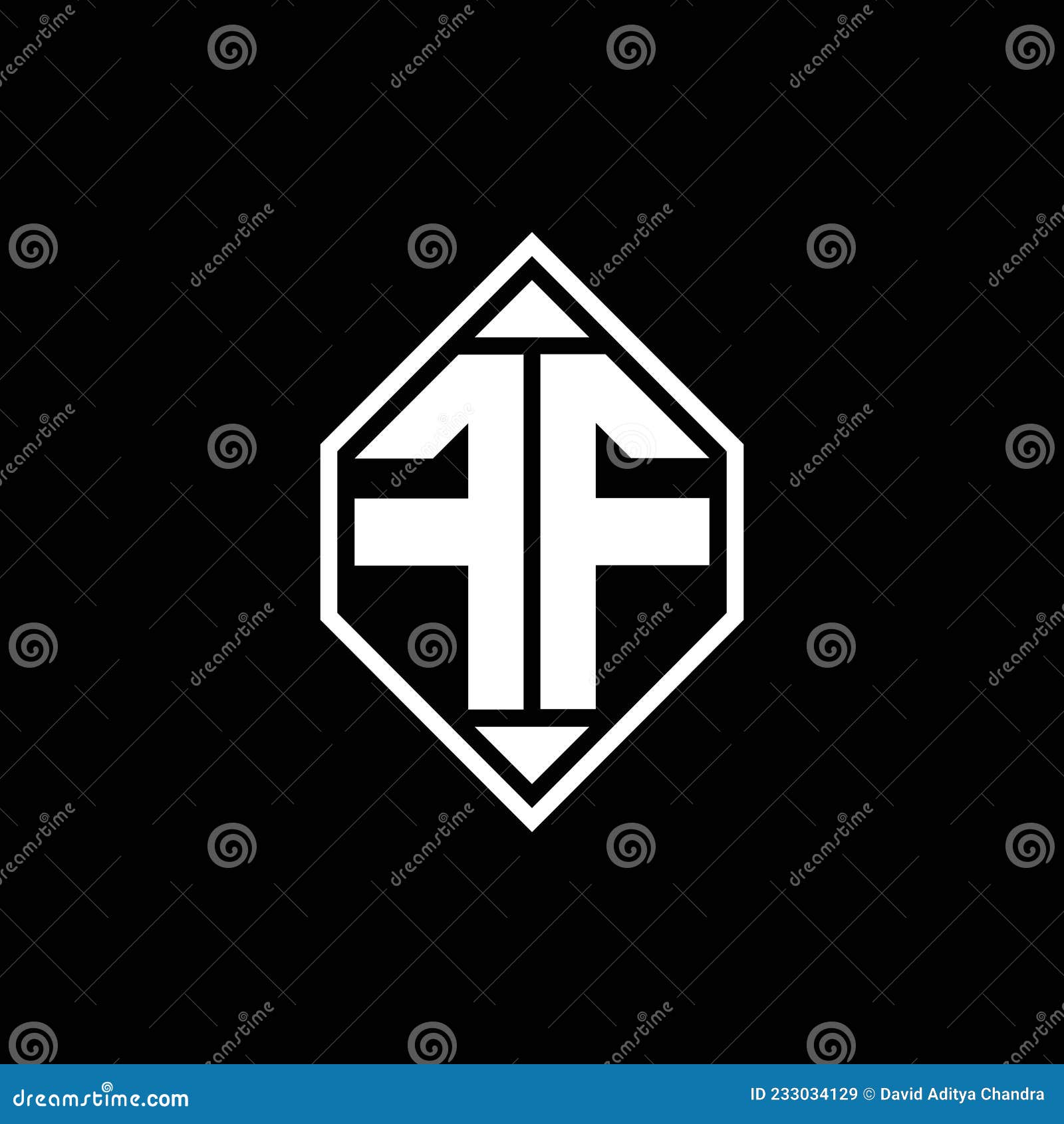 FF Logo Monogram Geometric Shield Shape Style Stock Vector ...