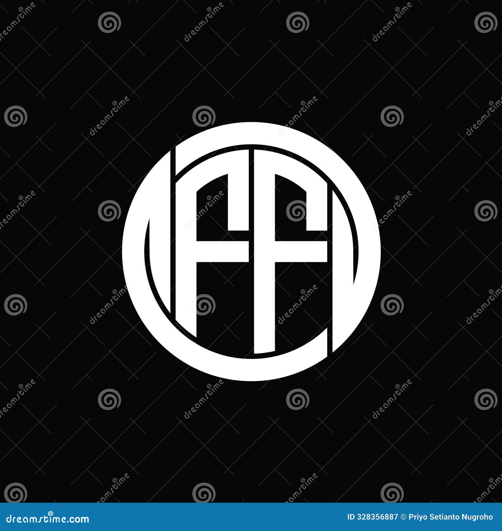 FF Logo Monogram Shield Inside Circle Shape Vector Images Design ...