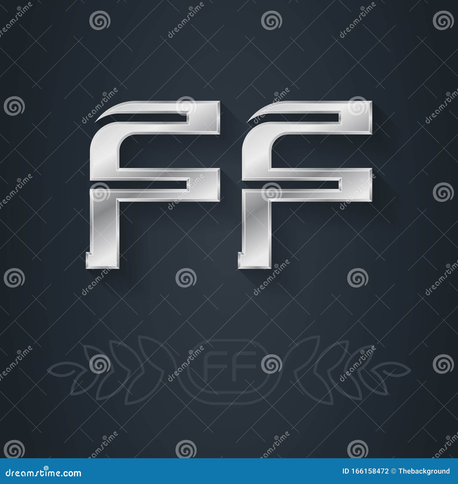 FF - Metallic 3d Icon or Logotype Template. Vector Design Element with ...