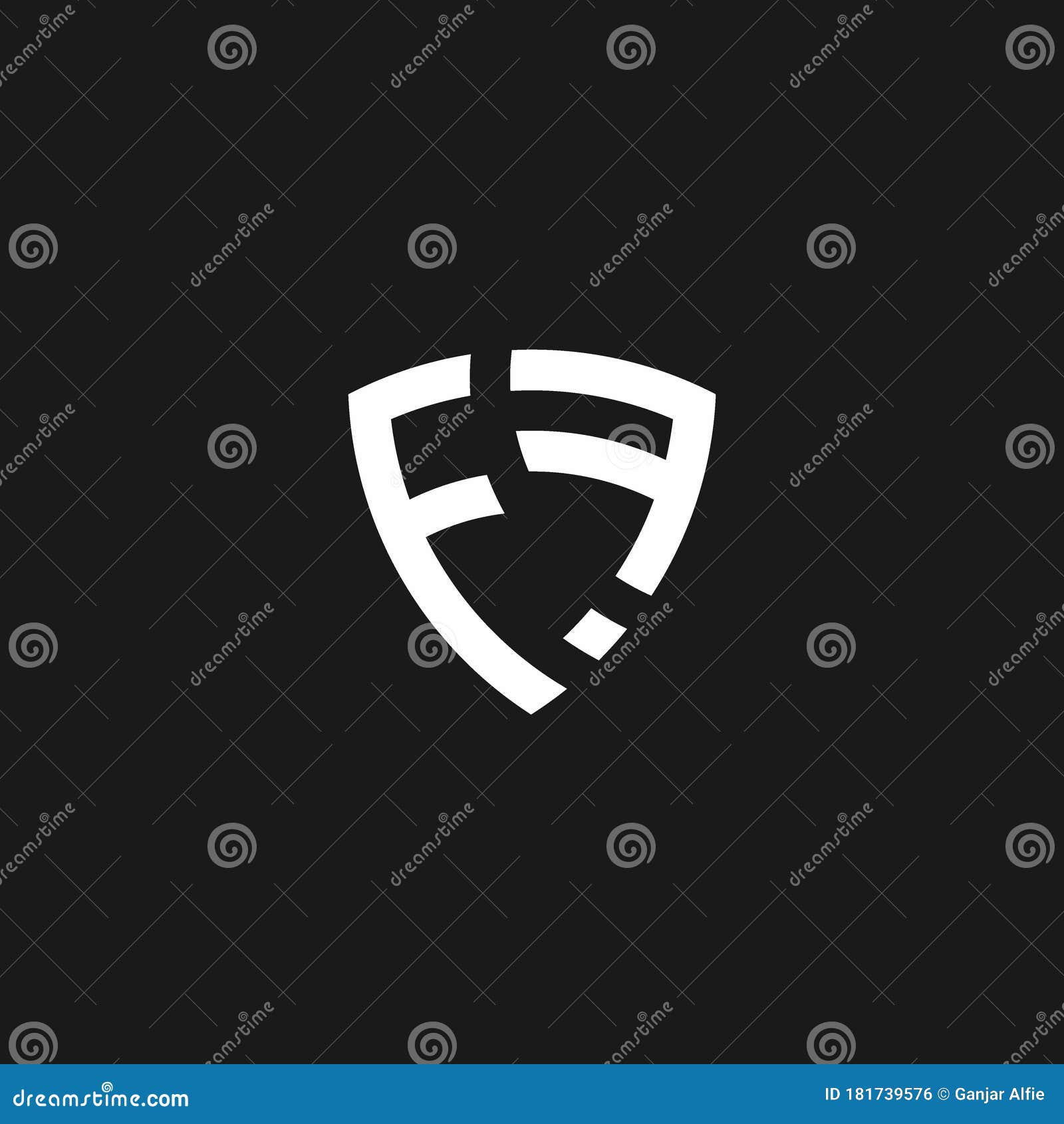 FF Monogram Logo with Shield Shape Stock Vector - Illustration of ...