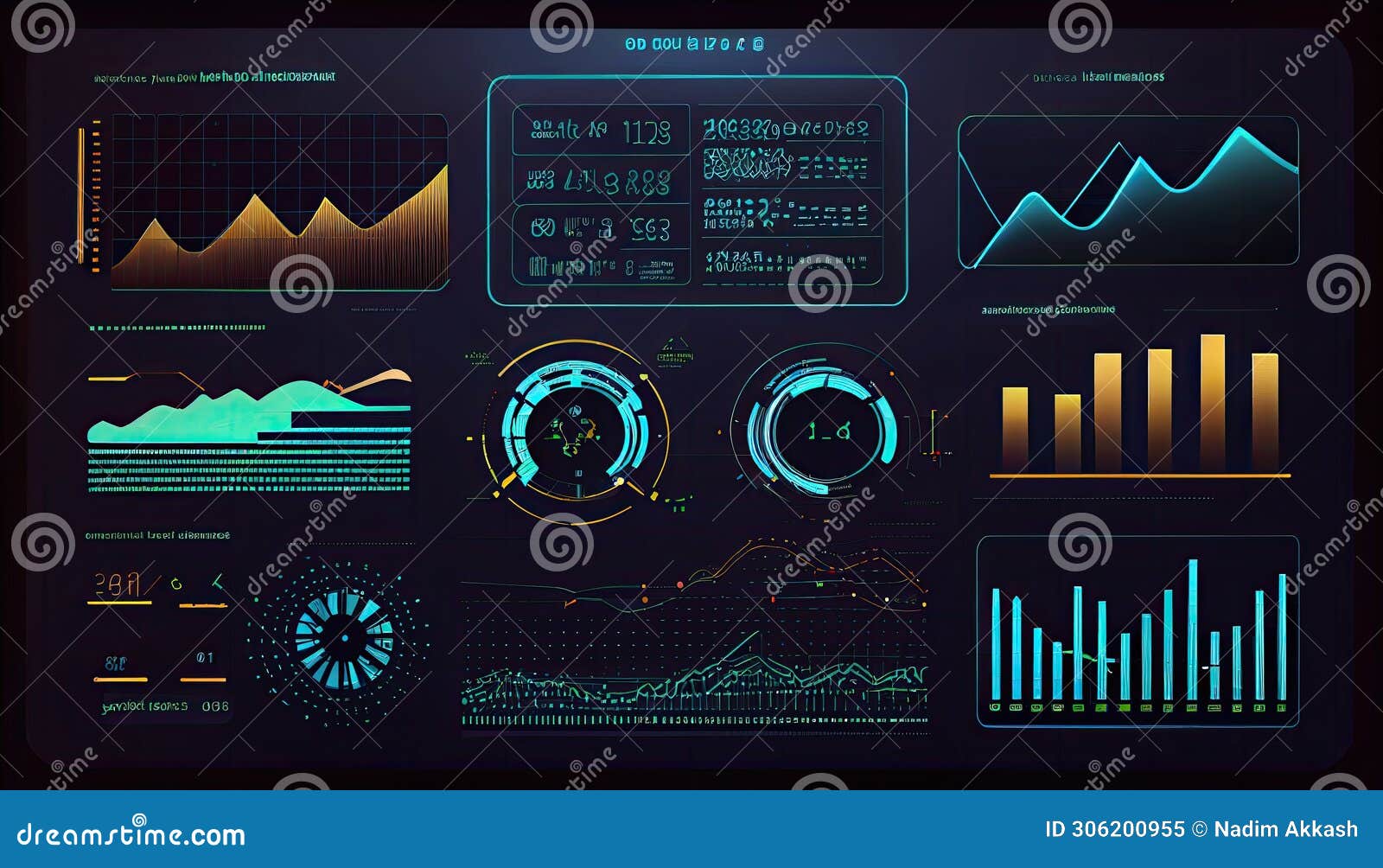 Fferent Elements Interface Futuristic Charts Hud Agram Statistics Data ...