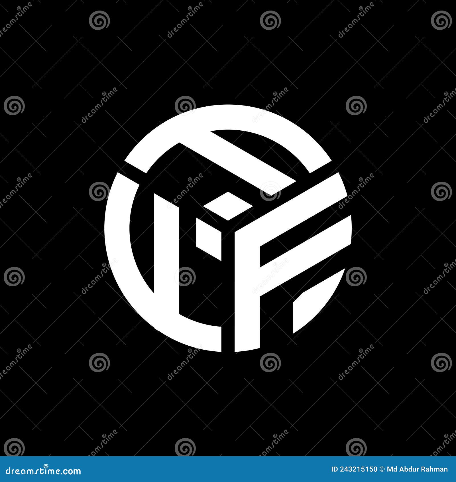 FFF Letter Logo Design on Black Background. FFF Creative Initials ...