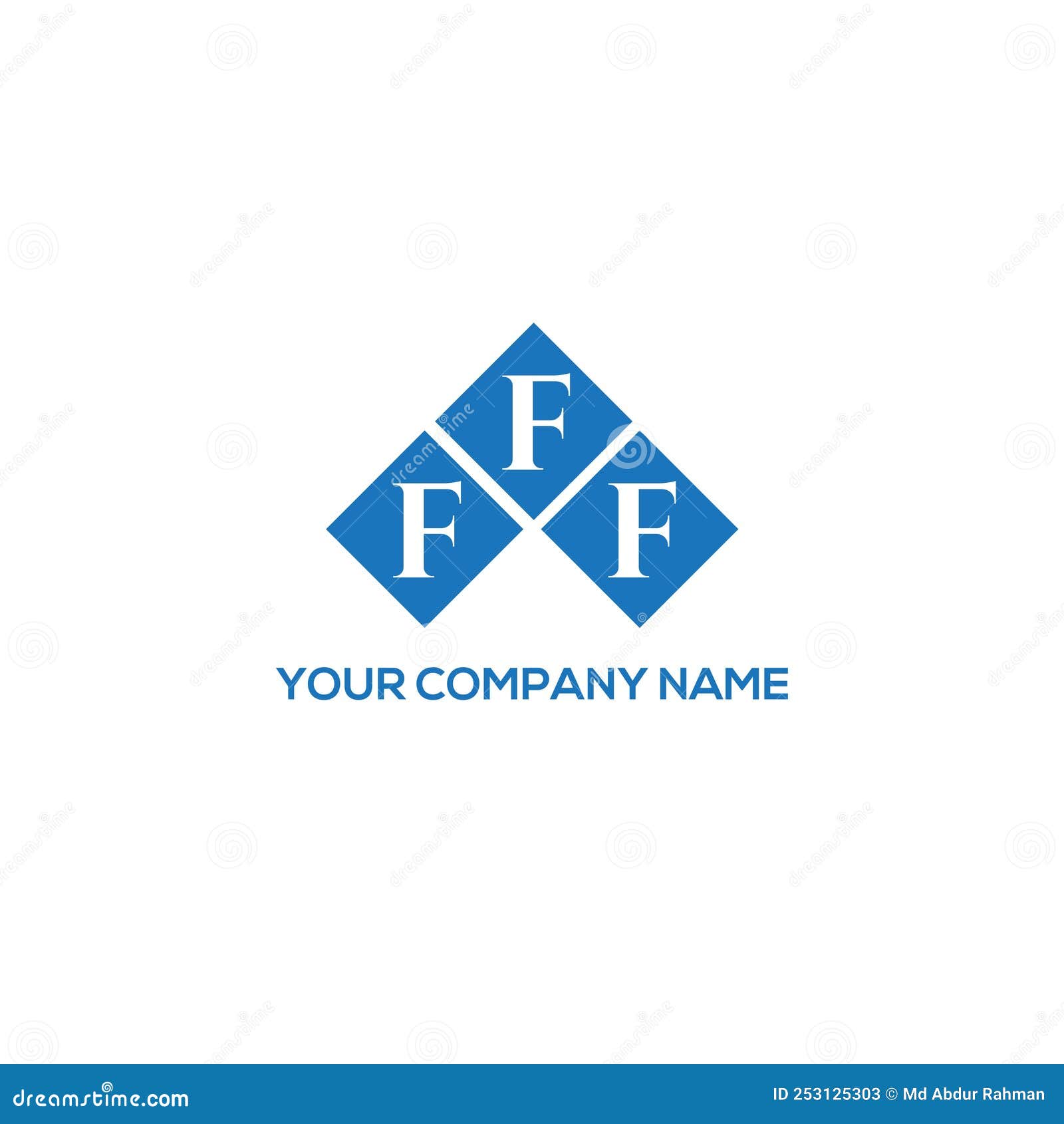 FFF Letter Logo Design on WHITE Background. FFF Creative Initials ...