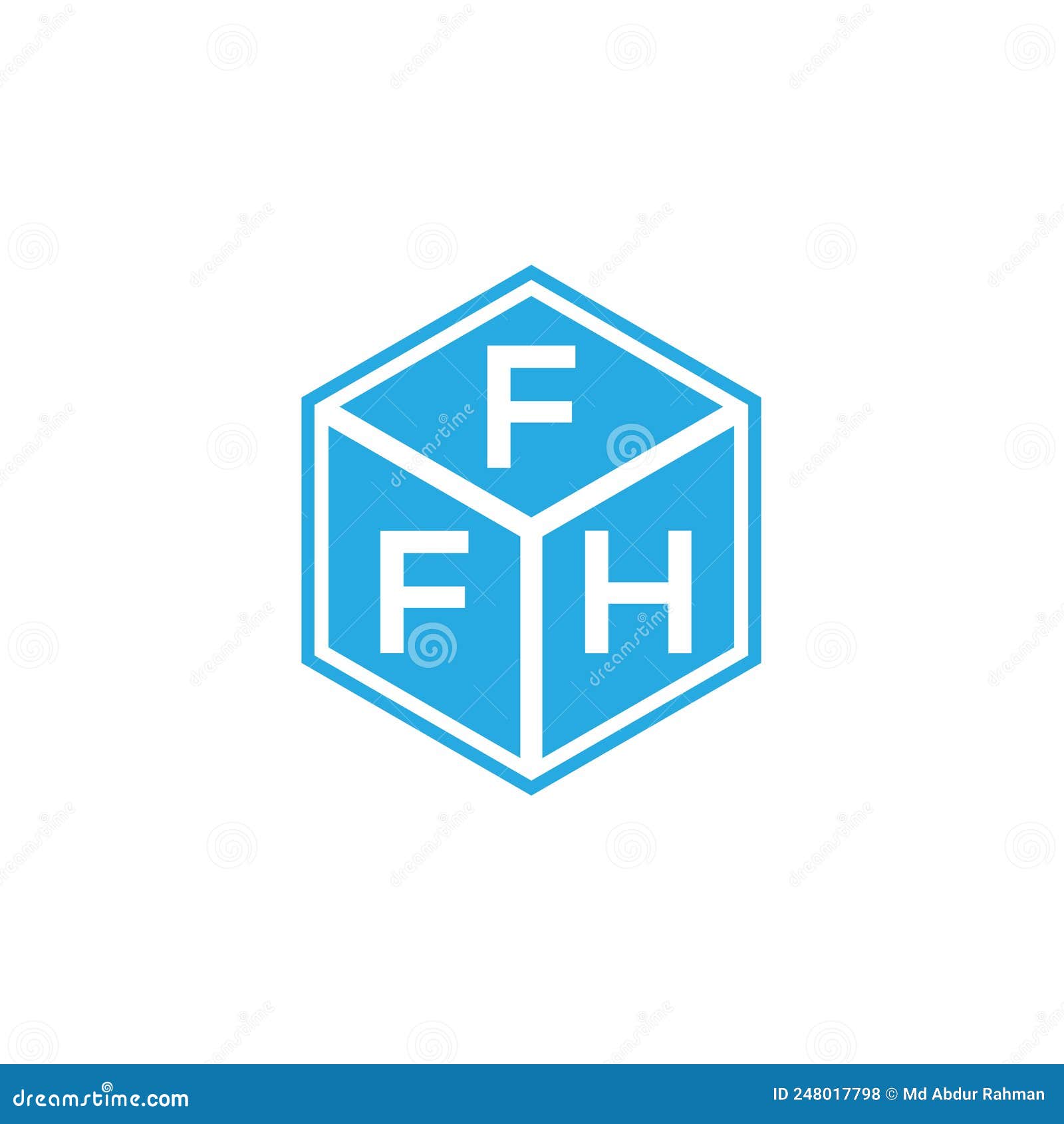 FFH Letter Logo Design on Black Background. FFH Creative Initials ...