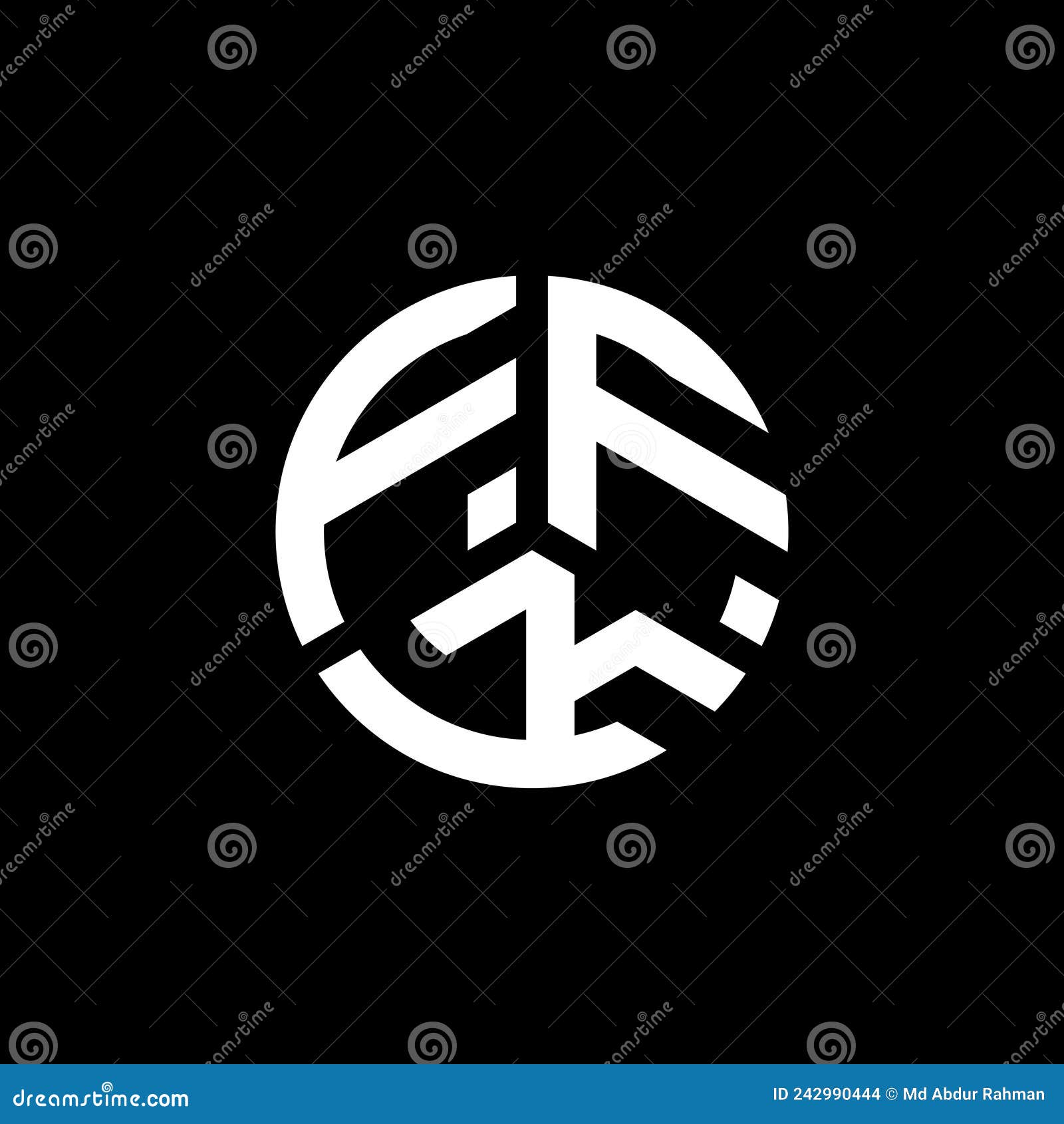 FFK Letter Logo Design on White Background. FFK Creative Initials ...