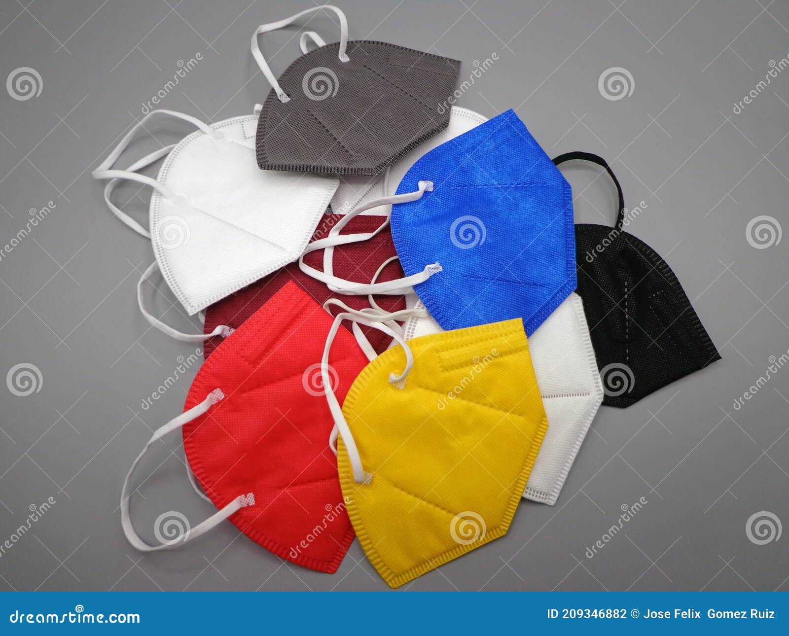 FFP2 Mask in Various Colors Stock Photo - Image of textile, design ...