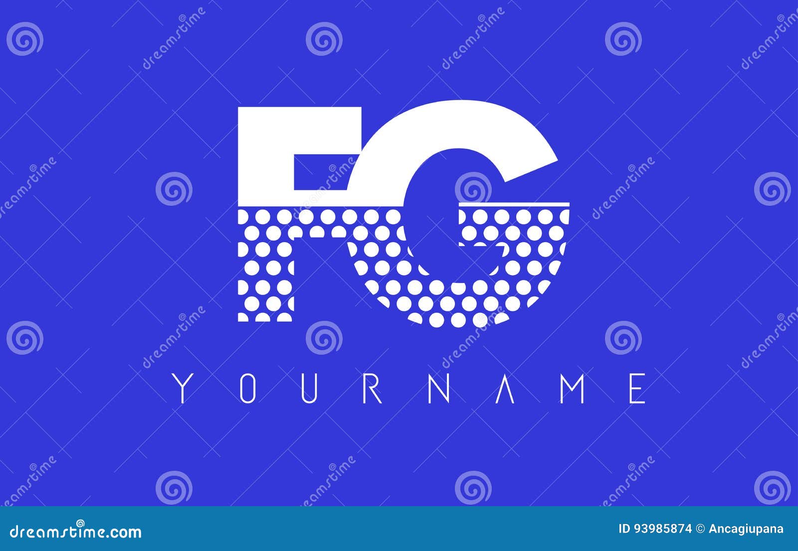 FG F G Dotted Letter Logo Design with Blue Background. Stock Vector ...