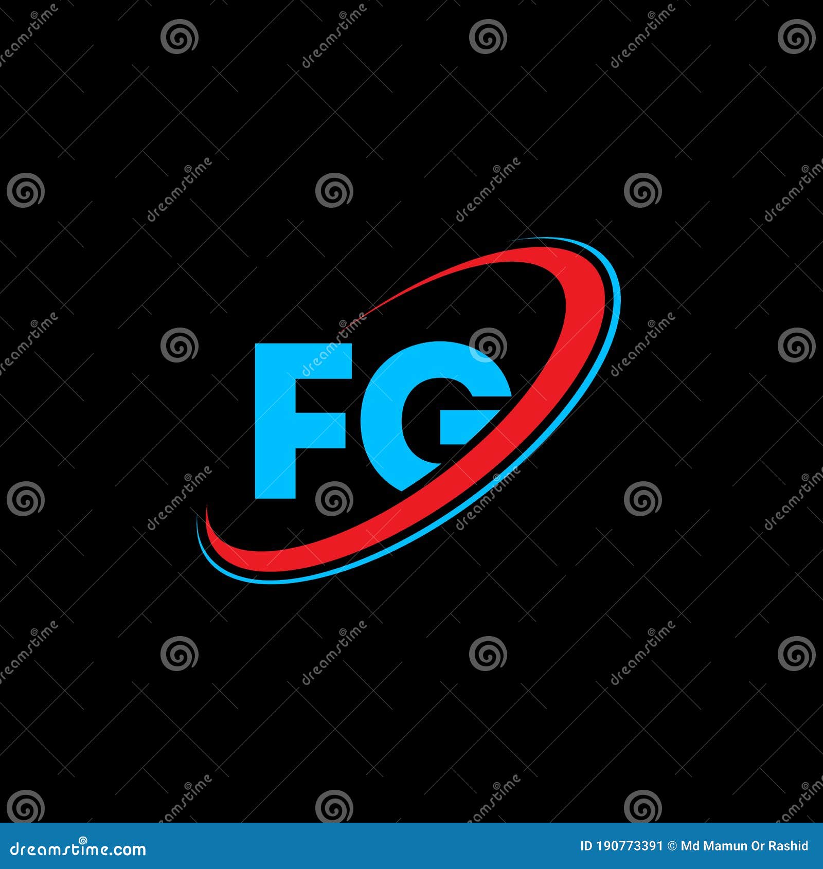 FG F G Letter Logo Design. Initial Letter FG Linked Circle Uppercase ...
