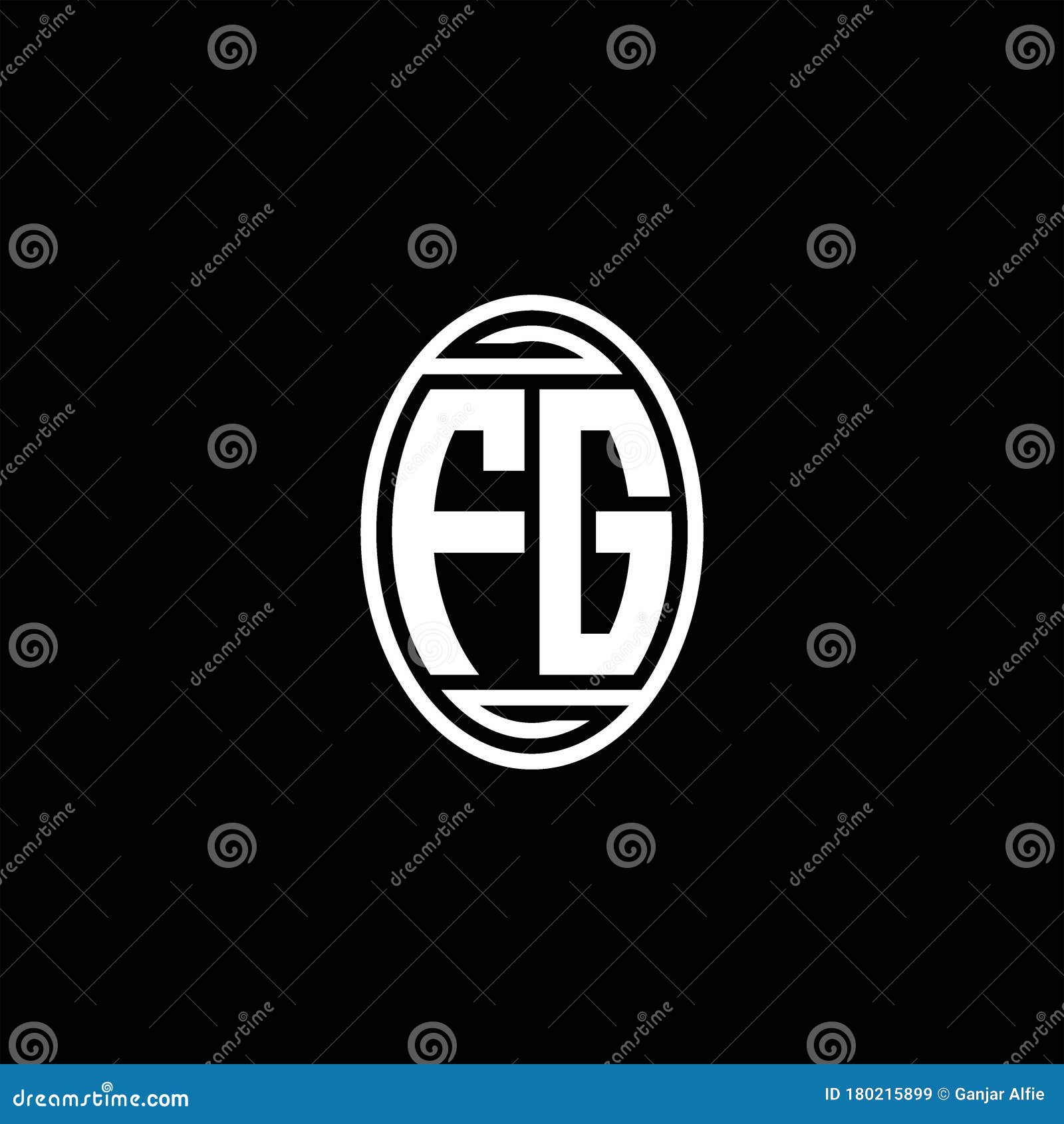 FG Monogram Logo Isolated on Oval Rotate Shape Stock Vector ...