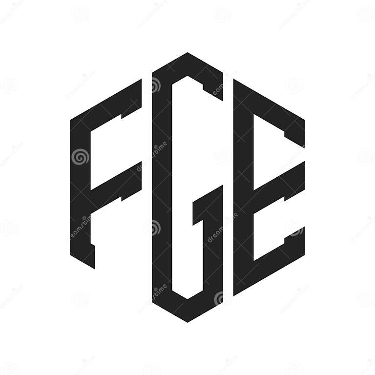 FGE Logo Design. Initial Letter FGE Monogram Logo Using Hexagon Shape ...