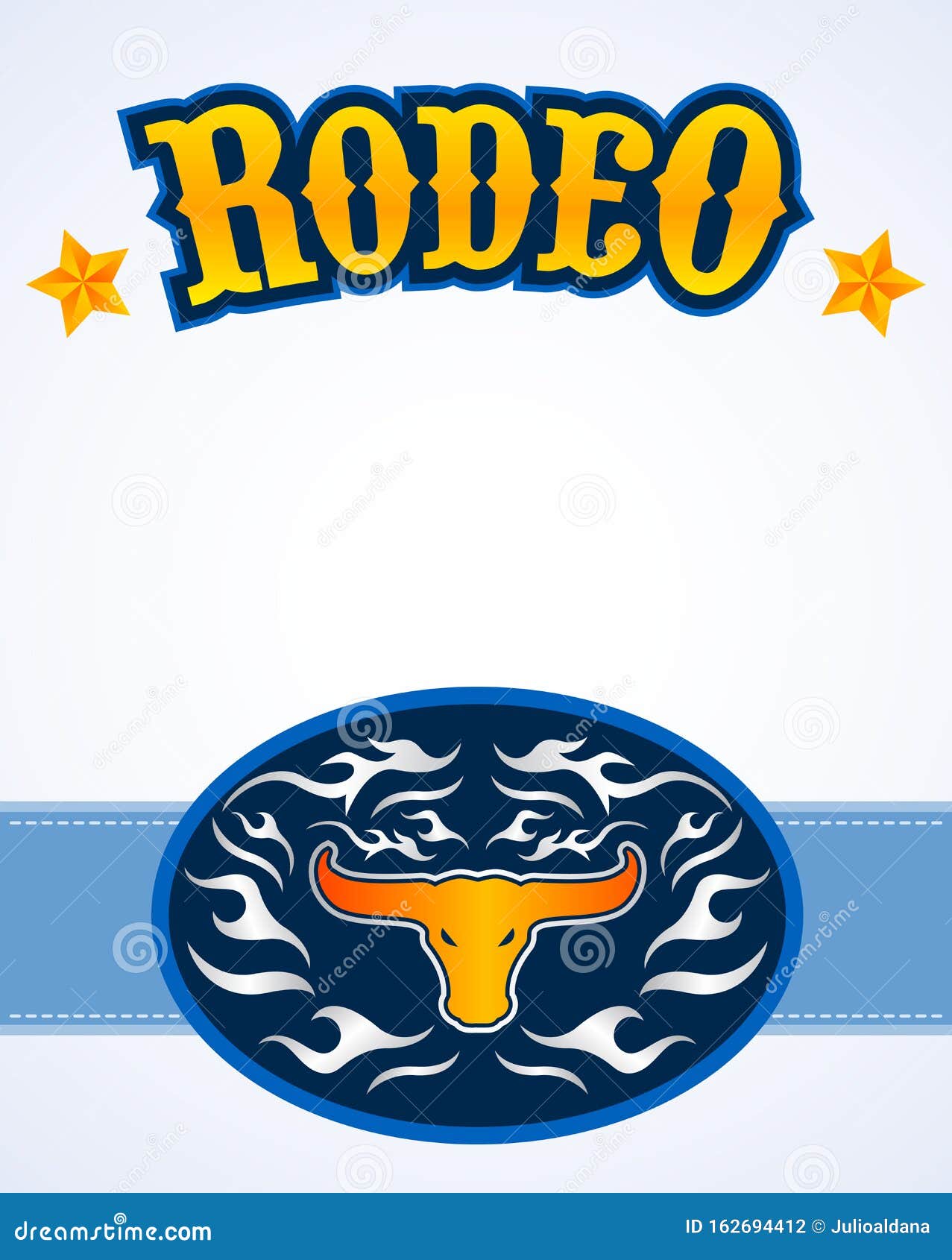 Rodeo Poster Vector Design Bull Head Emblem. Stock Vector ...