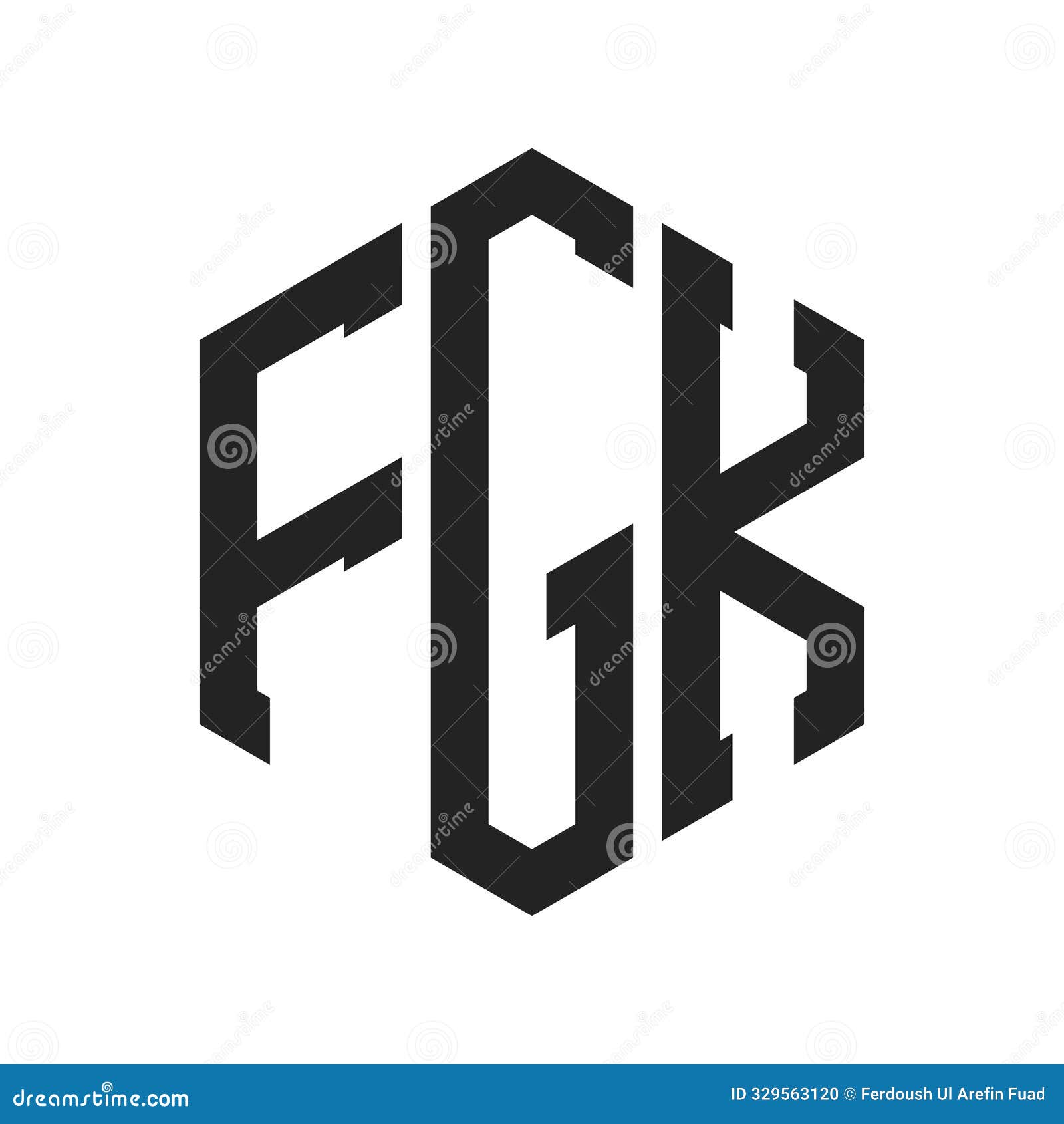 FGK Logo Design. Initial Letter FGK Monogram Logo Using Hexagon Shape ...