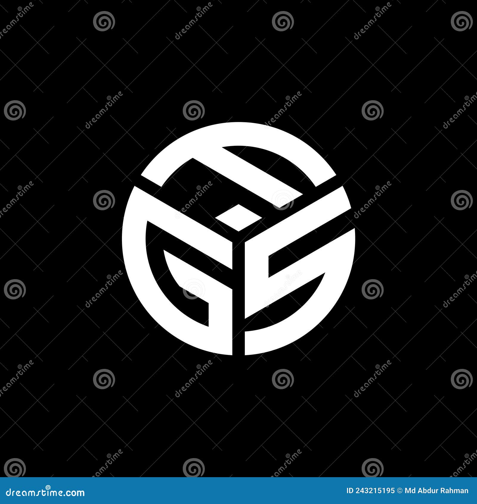 FGS Letter Logo Design on Black Background. FGS Creative Initials ...