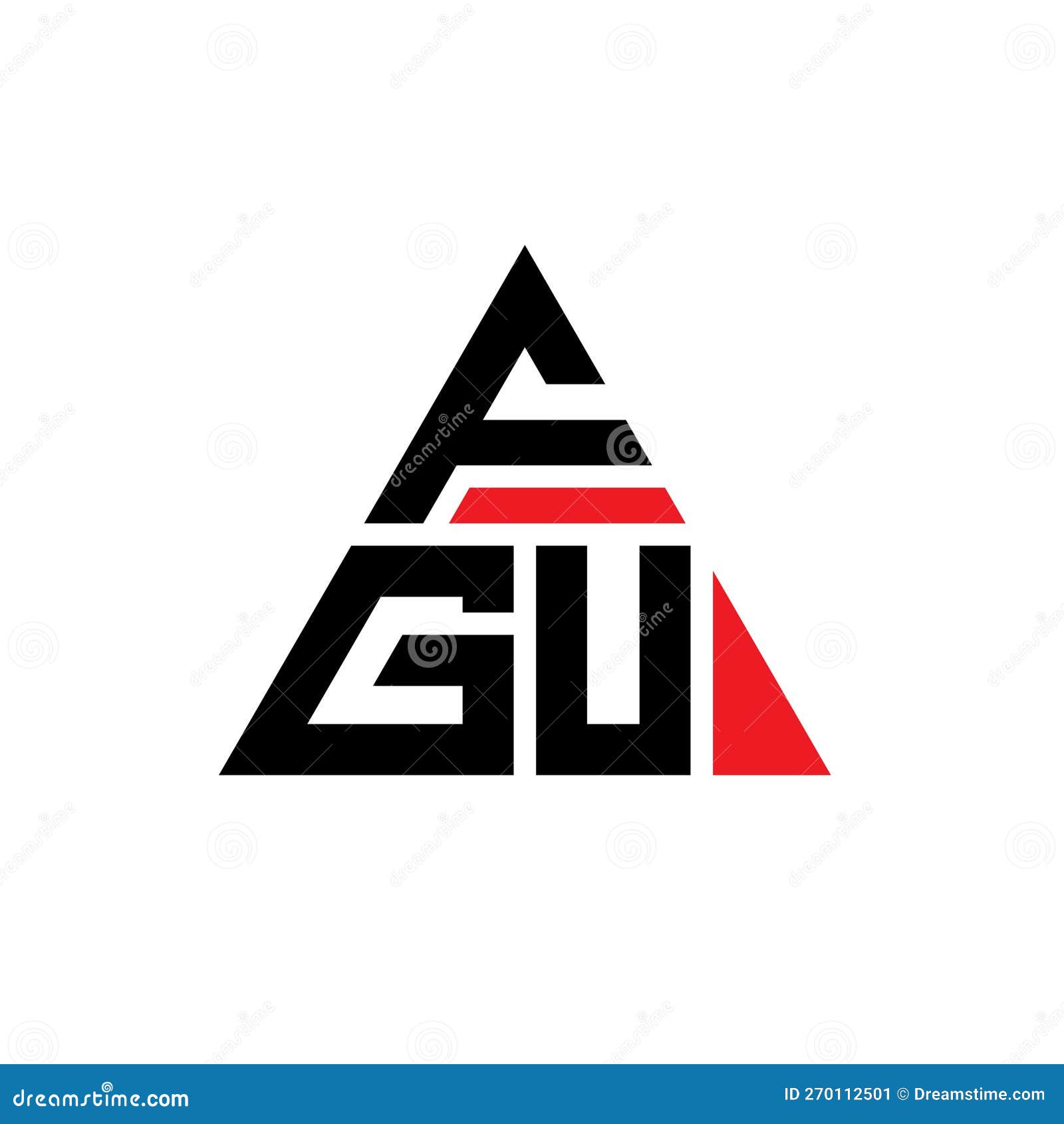 FGU Triangle Letter Logo Design with Triangle Shape. FGU Triangle Logo ...