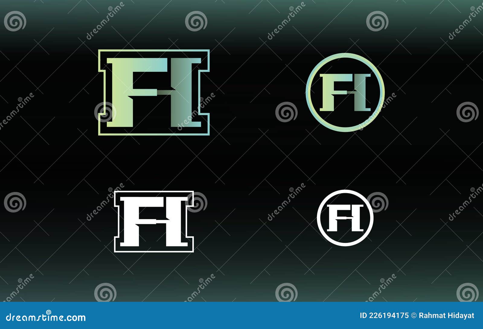 Initials FH Logo with a Bright Color is Suitable for E Sports Teams and ...