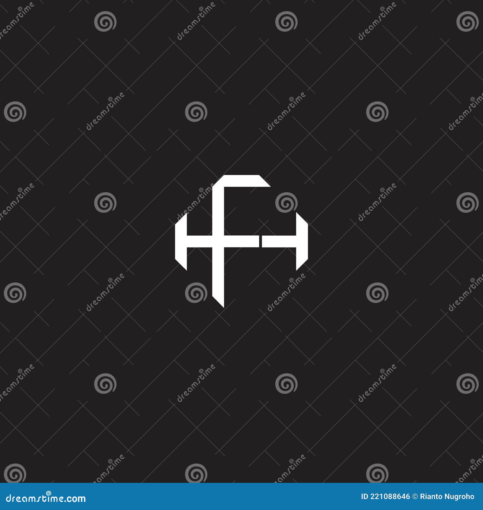 FH Initial Letter Overlapping Interlock Logo Monogram Line Art Style ...