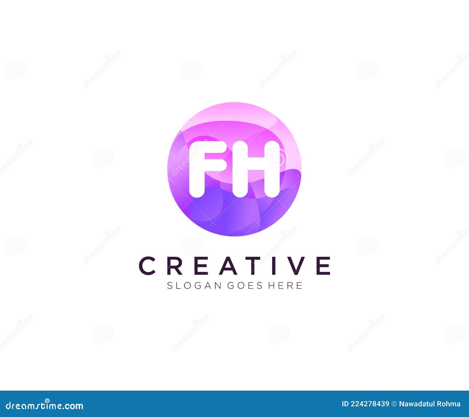 FH Initial Logo with Colorful Circle Template Vector Stock Vector ...