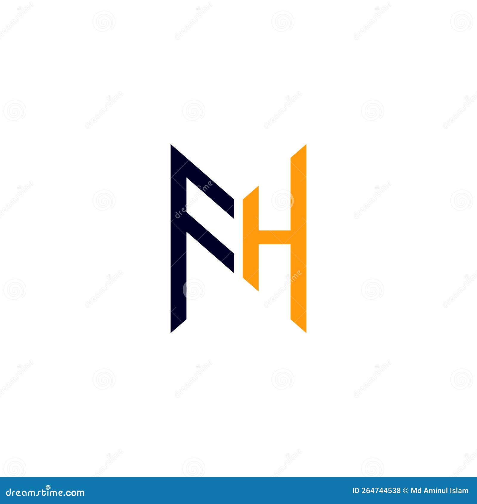 FH Letter Logo Creative Design with Vector Graphic, Stock Vector ...