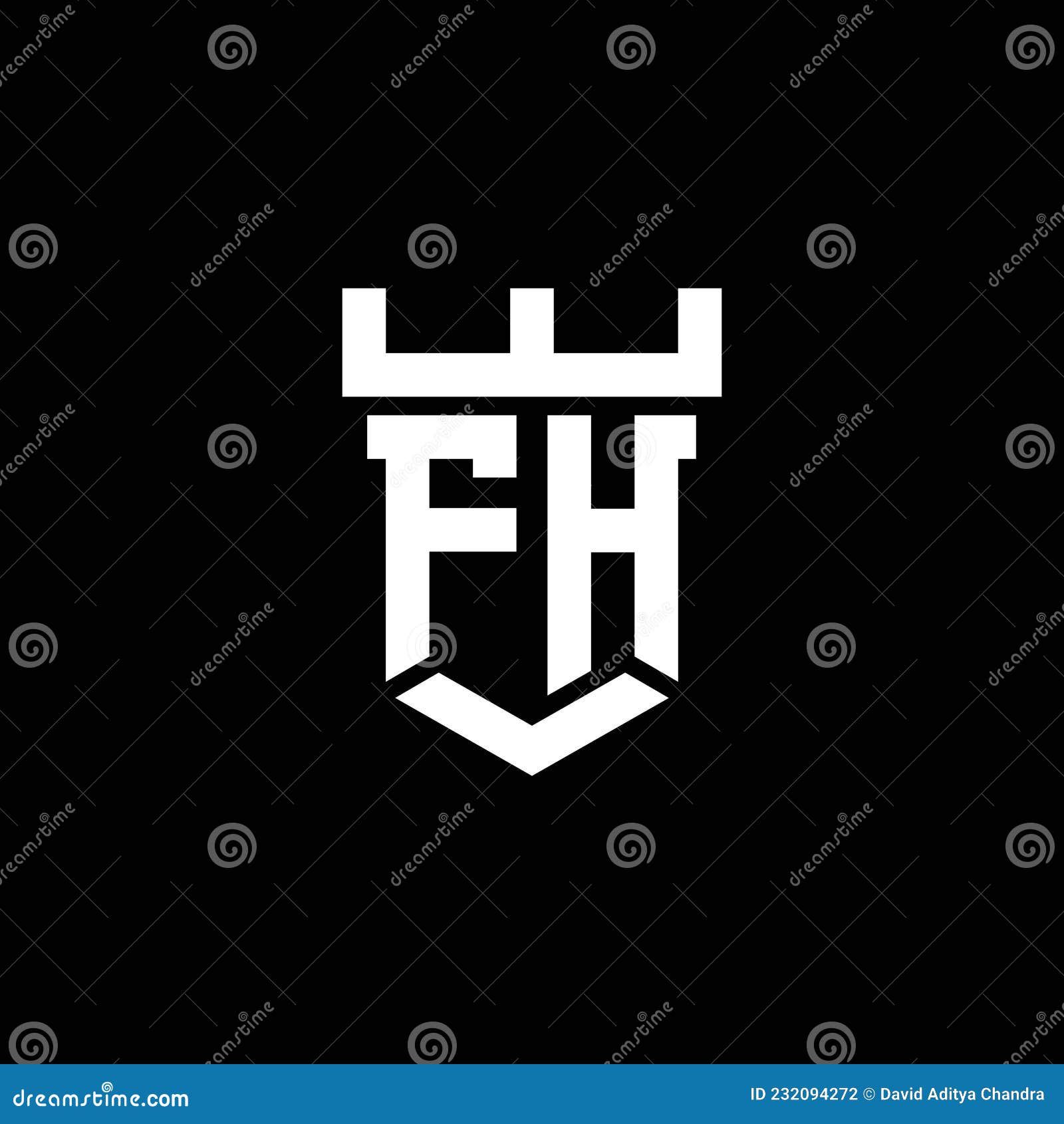 FH Logo Letter Castle Shape Style Stock Vector - Illustration of ...