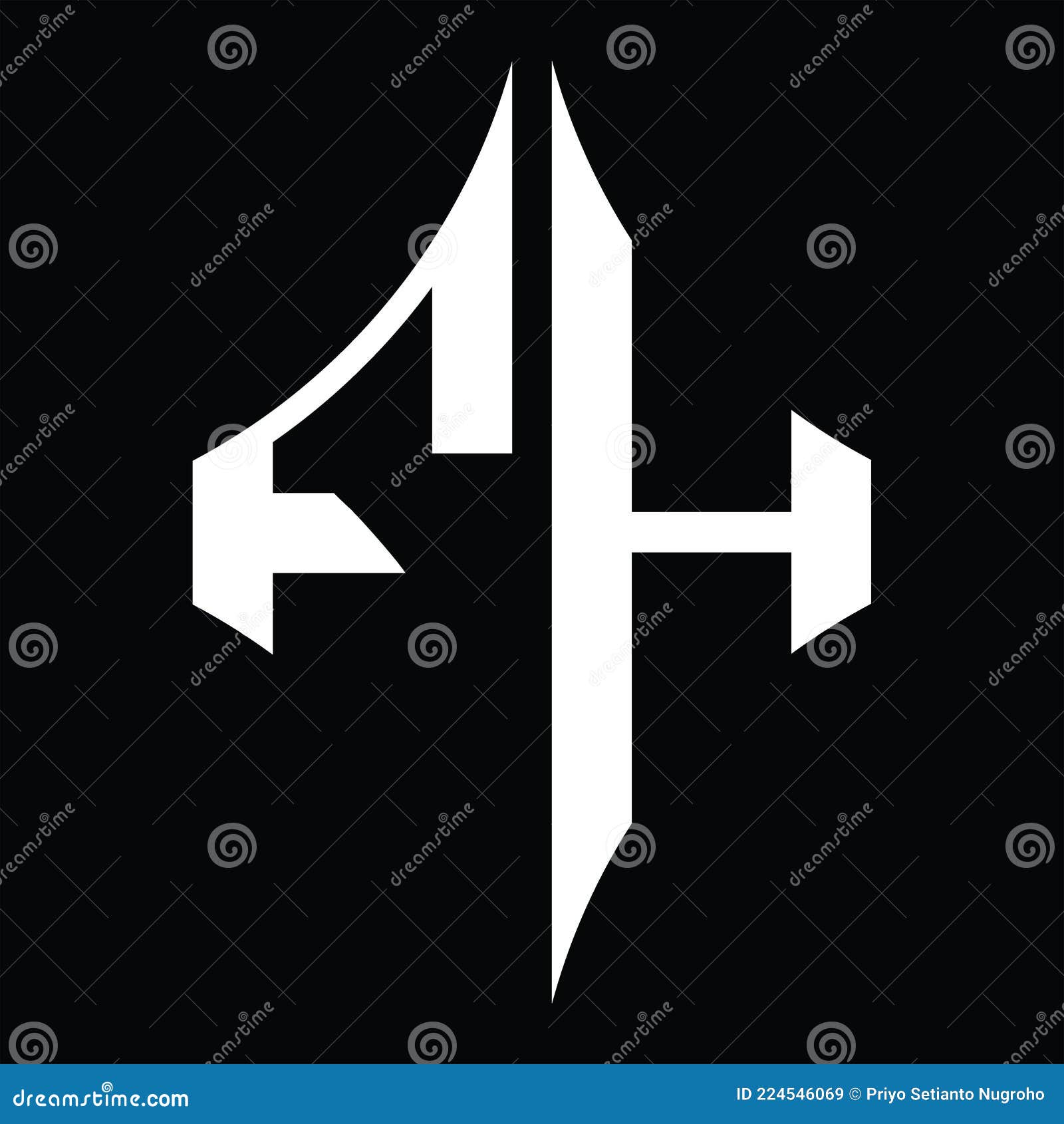 FH Logo Monogram with Diamond Shape Design Template Stock Vector ...