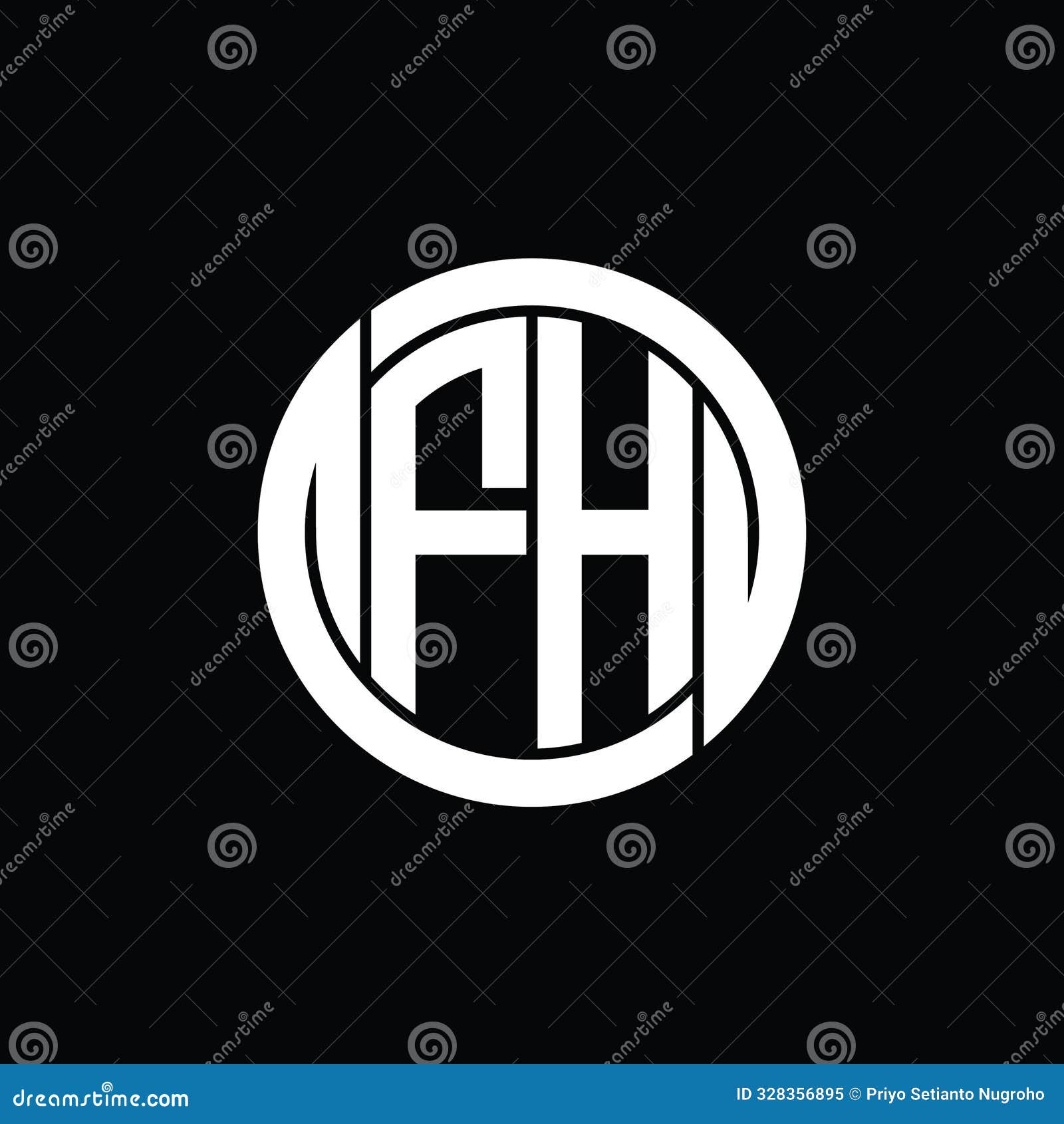 FH Logo Monogram Shield Inside Circle Shape Vector Images Design ...