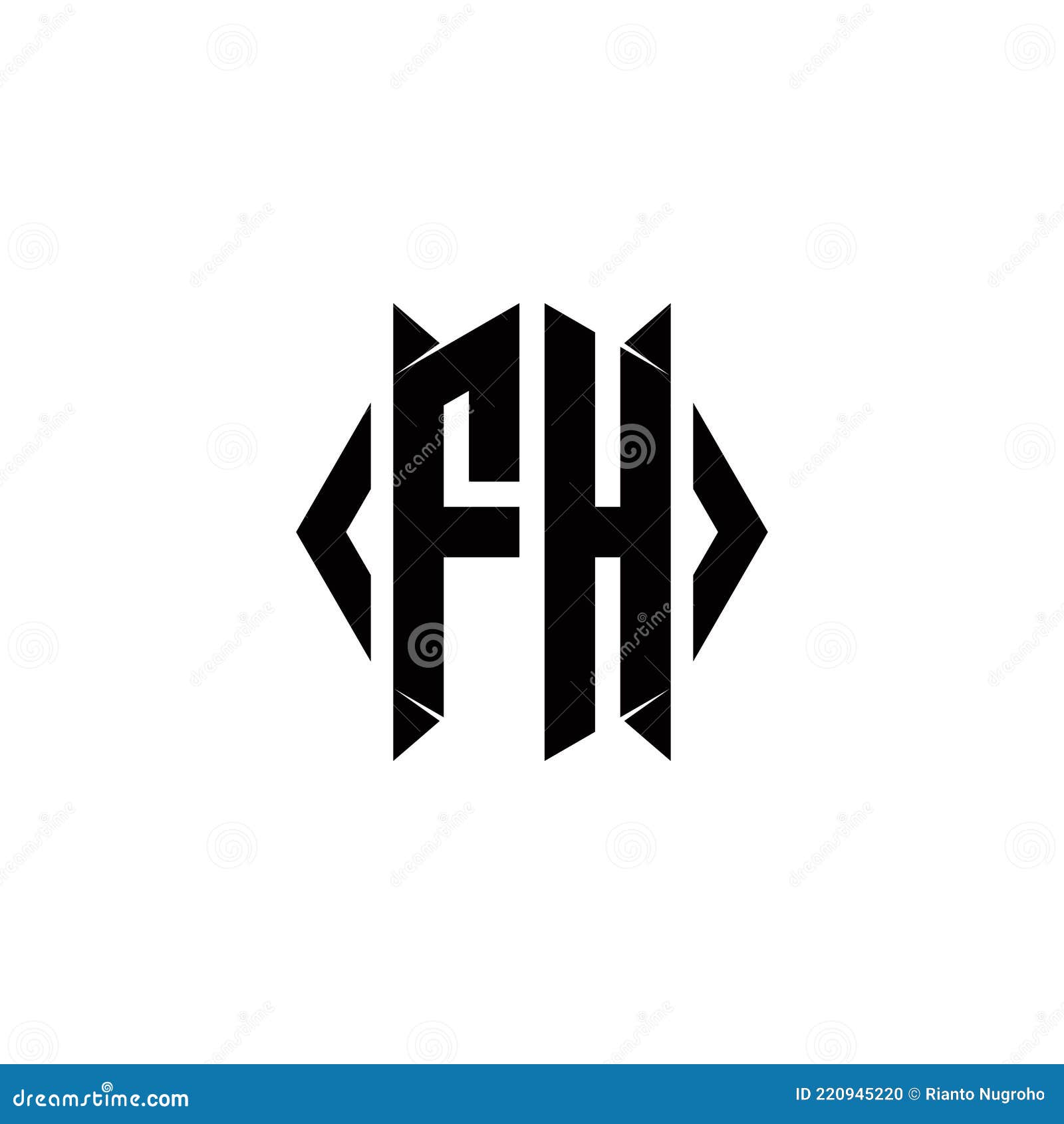 FH Logo Monogram with Shield Shape Designs Template Stock Vector ...