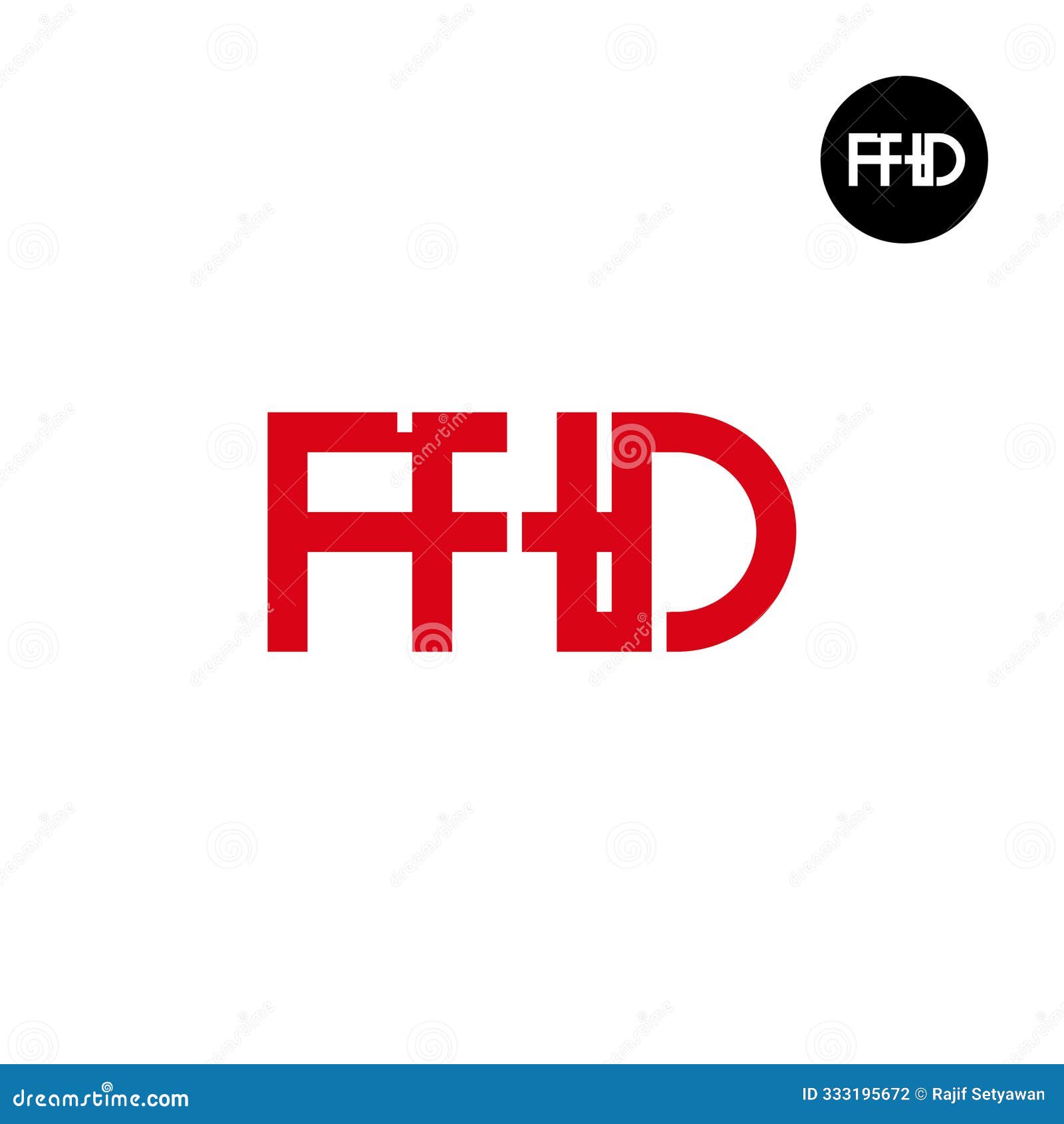 FHD Logo Letter Monogram Design Stock Vector - Illustration of modern ...